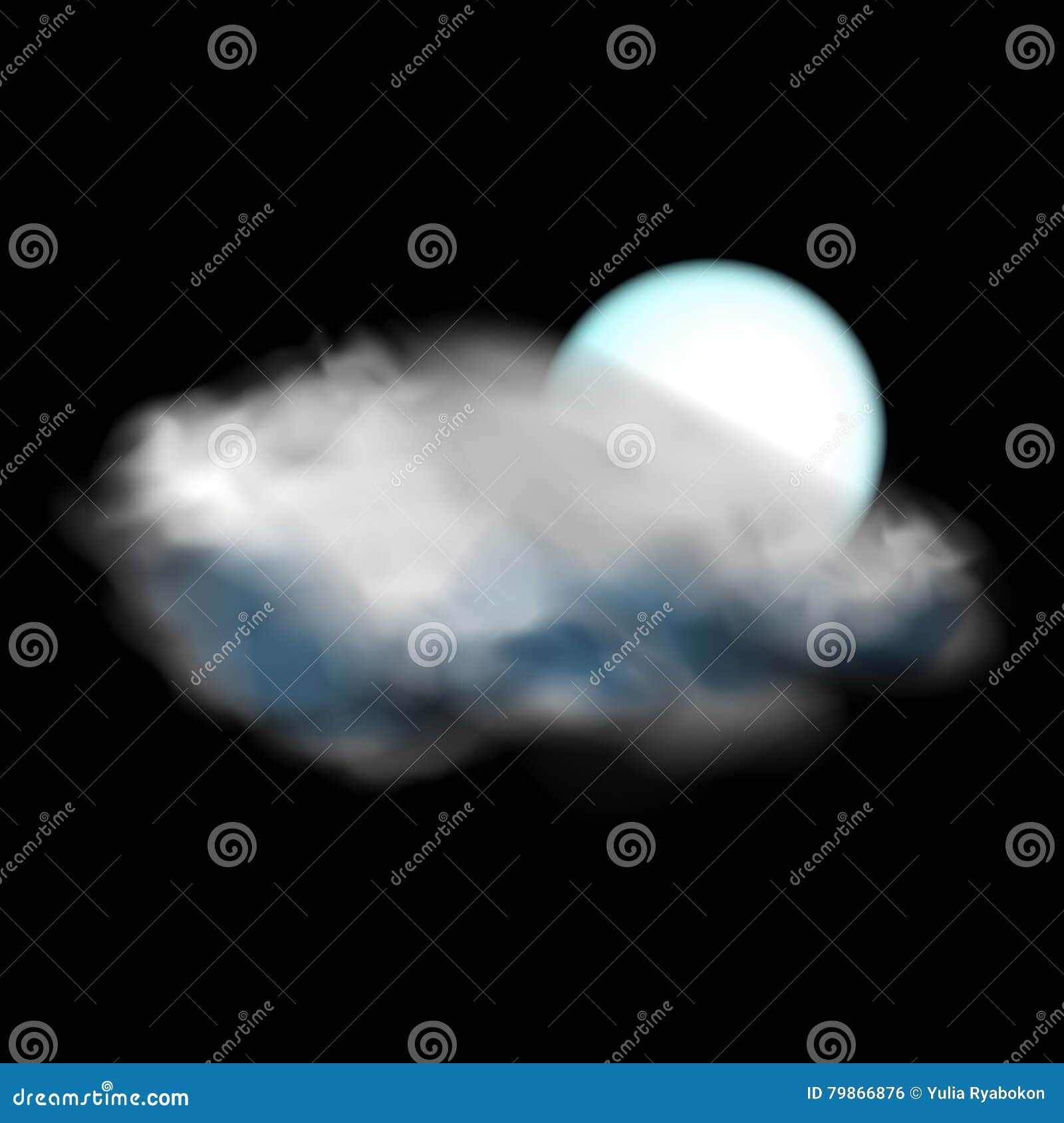 Moon and Cloud Weather Icon Stock Vector - Illustration of natural ...