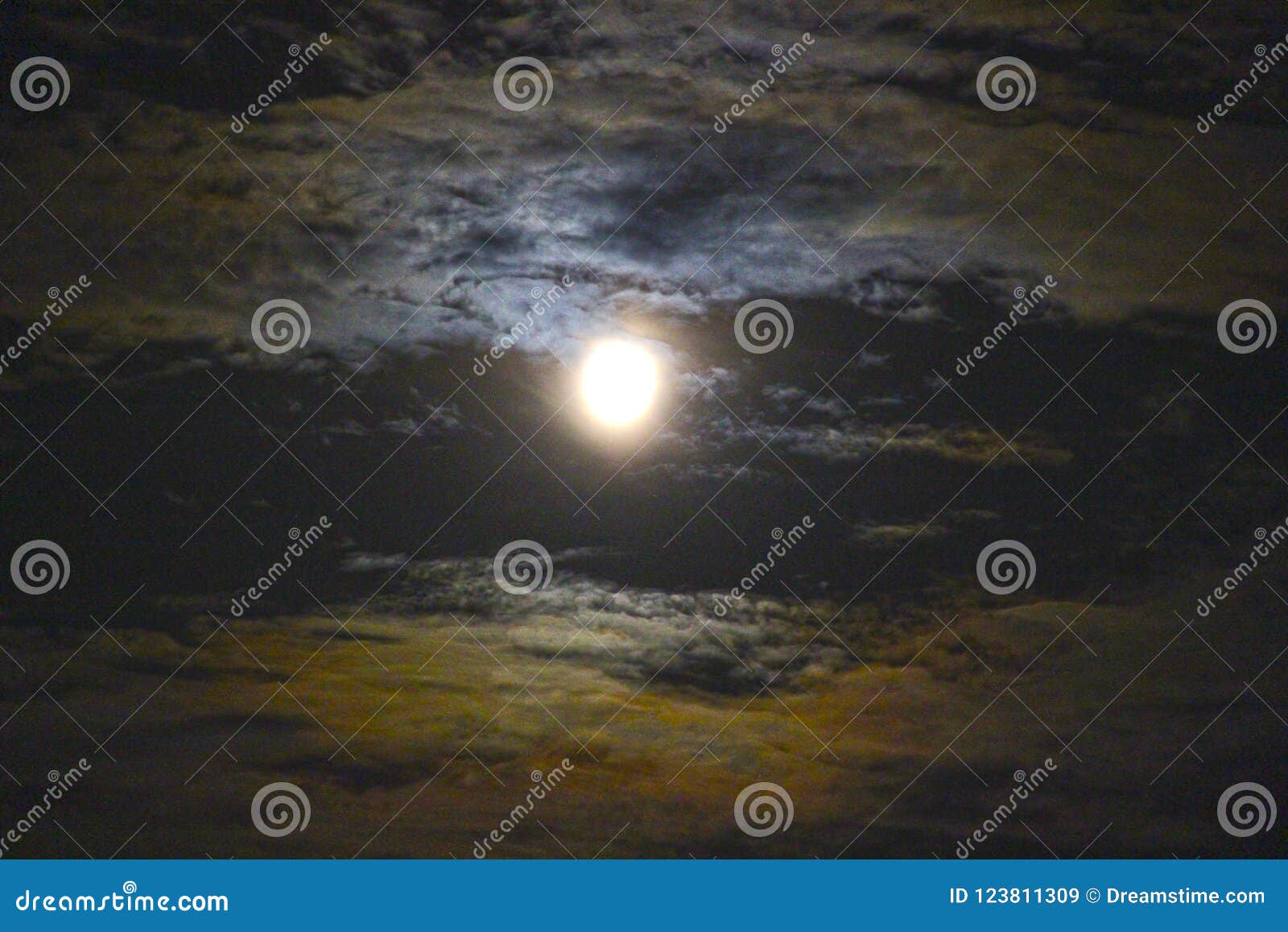 Moon in the clouds stock image. Image of landscape, bright - 123811309