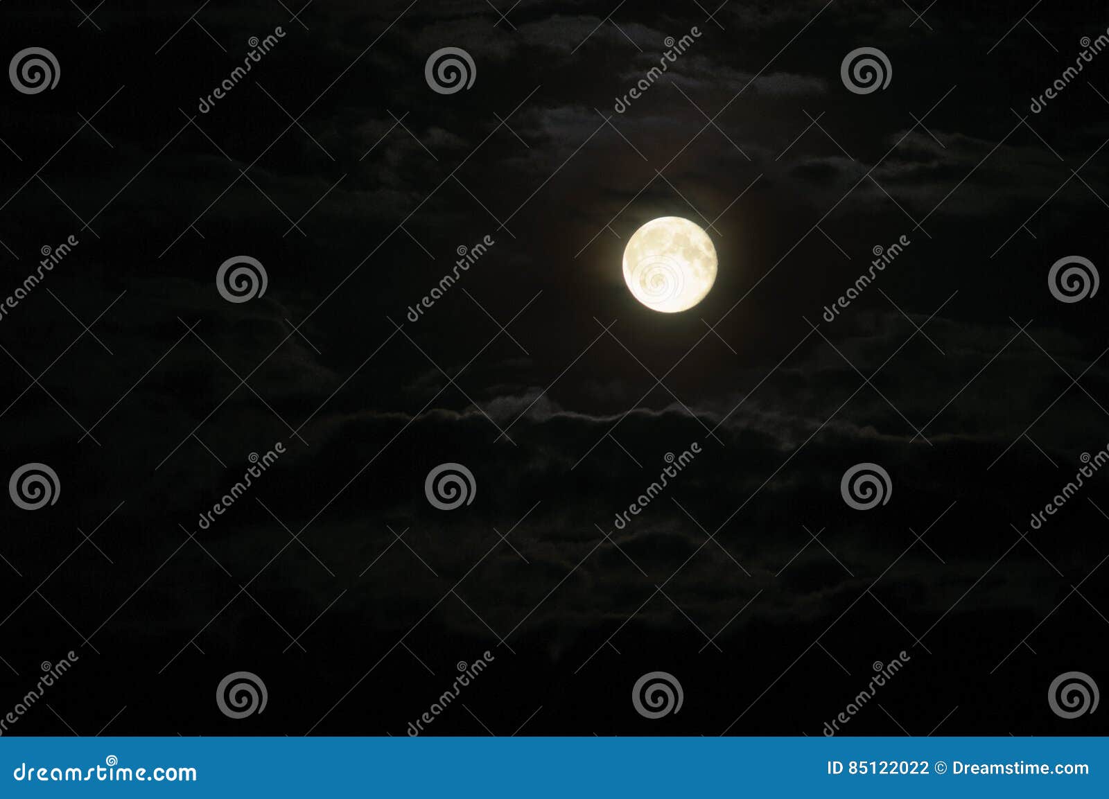Moon with clouds at night stock photo. Image of moon - 85122022