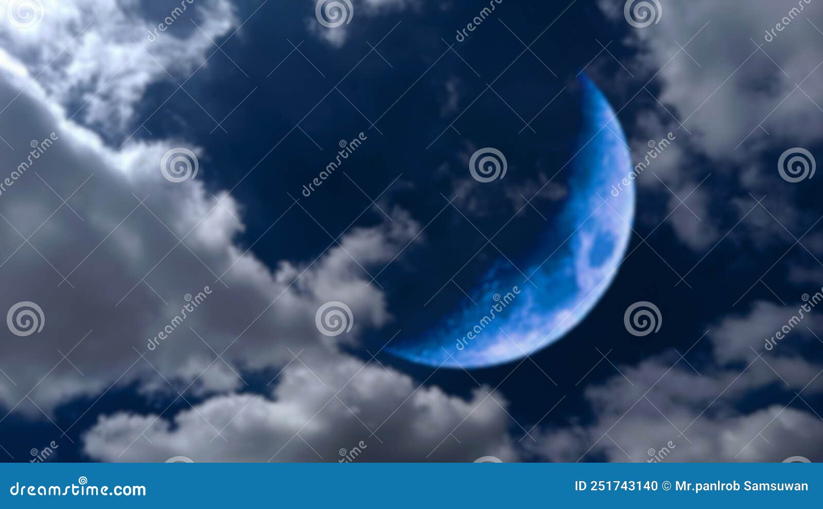 Moon and Clouds in the Sky. Stock Photo - Image of night, moon: 251743140