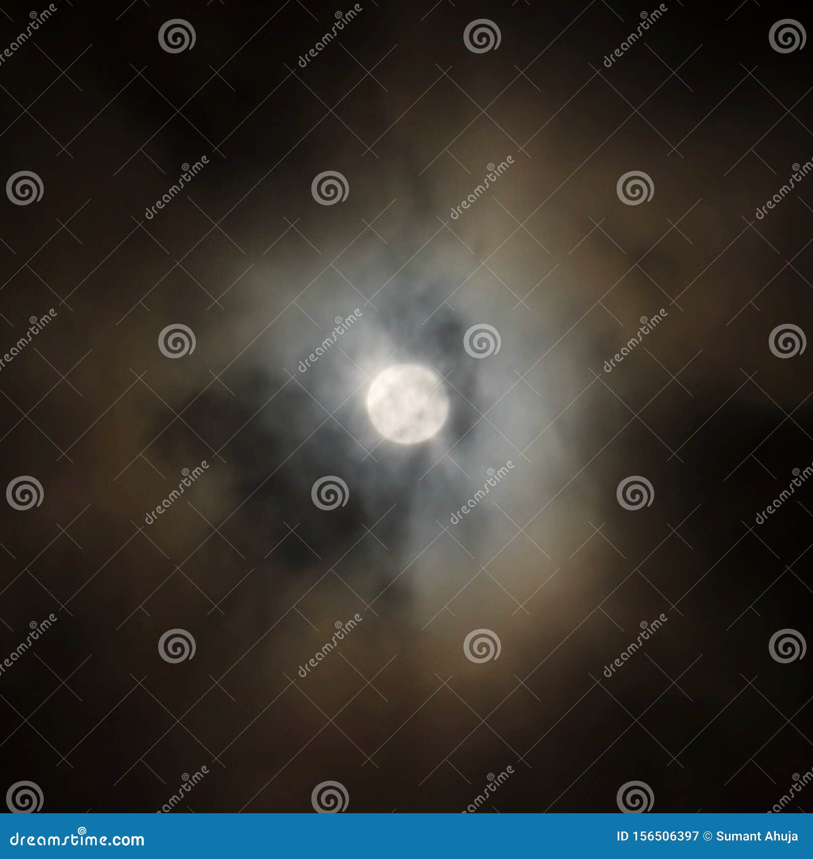 Moon between clouds stock image. Image of clouds, moonlight - 156506397