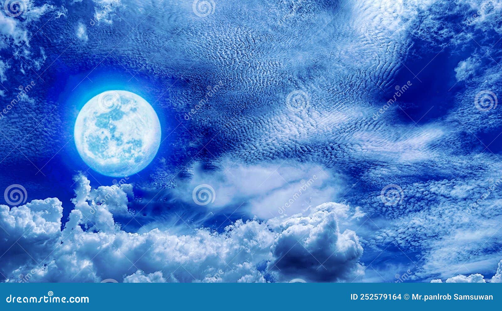 Moon and Clouds in the Sky. Stock Photo - Image of reflection, moon ...