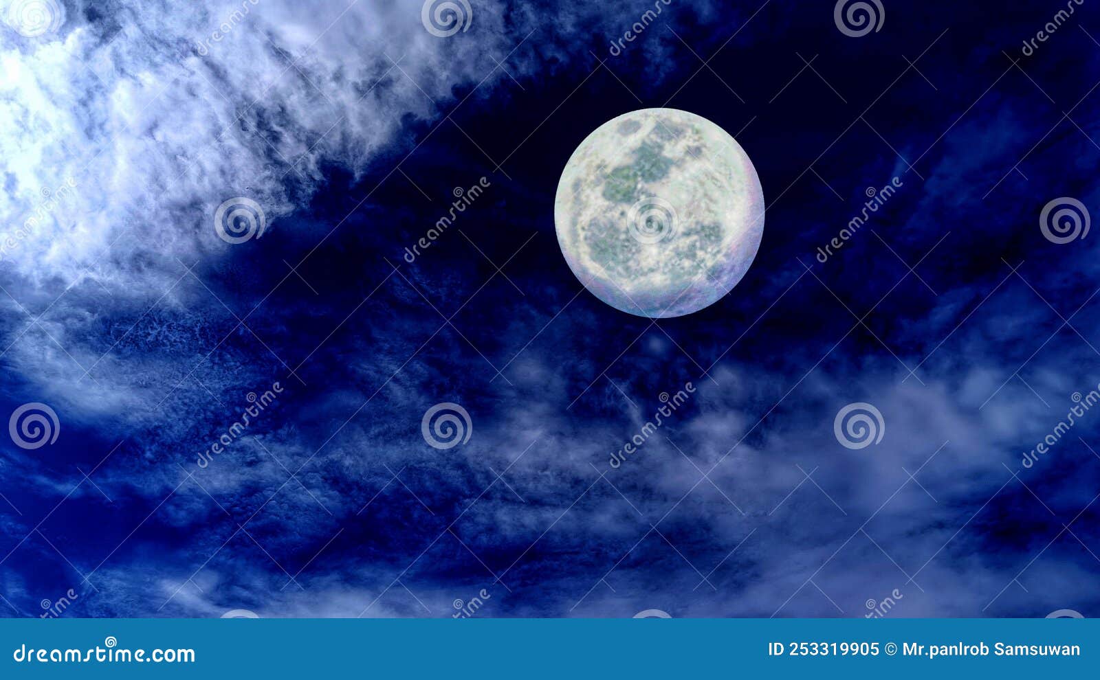 Moon and Clouds in the Sky. Stock Image - Image of beauty, earth: 253319905