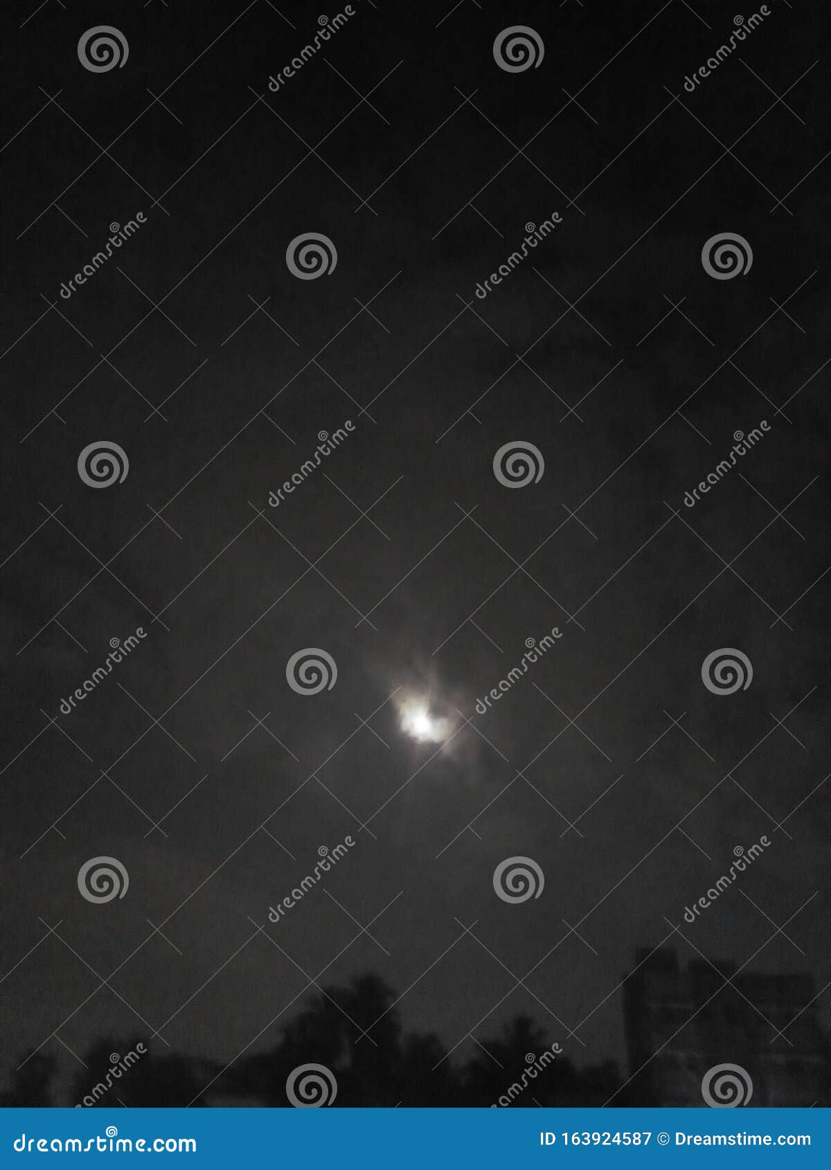 Moon Cloudy Sky Loneliness Thoughts Stock Image - Image of cloudy ...