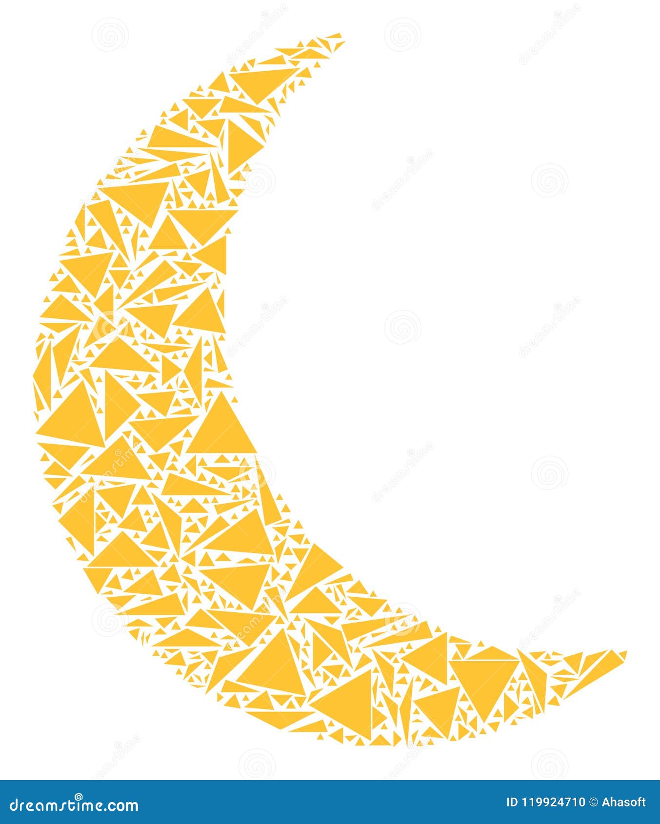 Moon Mosaic of Triangles stock vector. Illustration of creative - 119924710