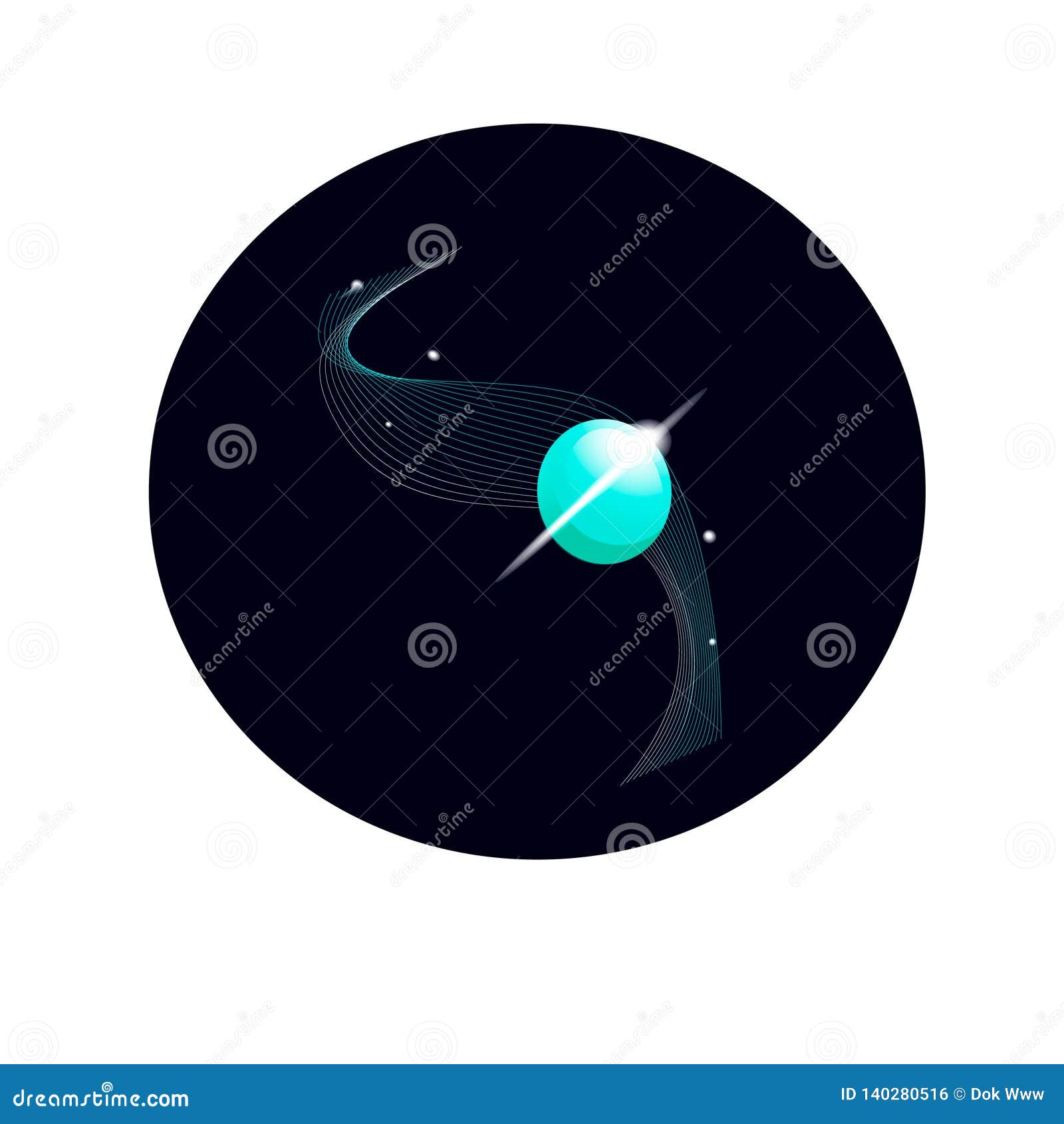 Sun In Cosmas On A Dark Background Vector Illustration | CartoonDealer ...
