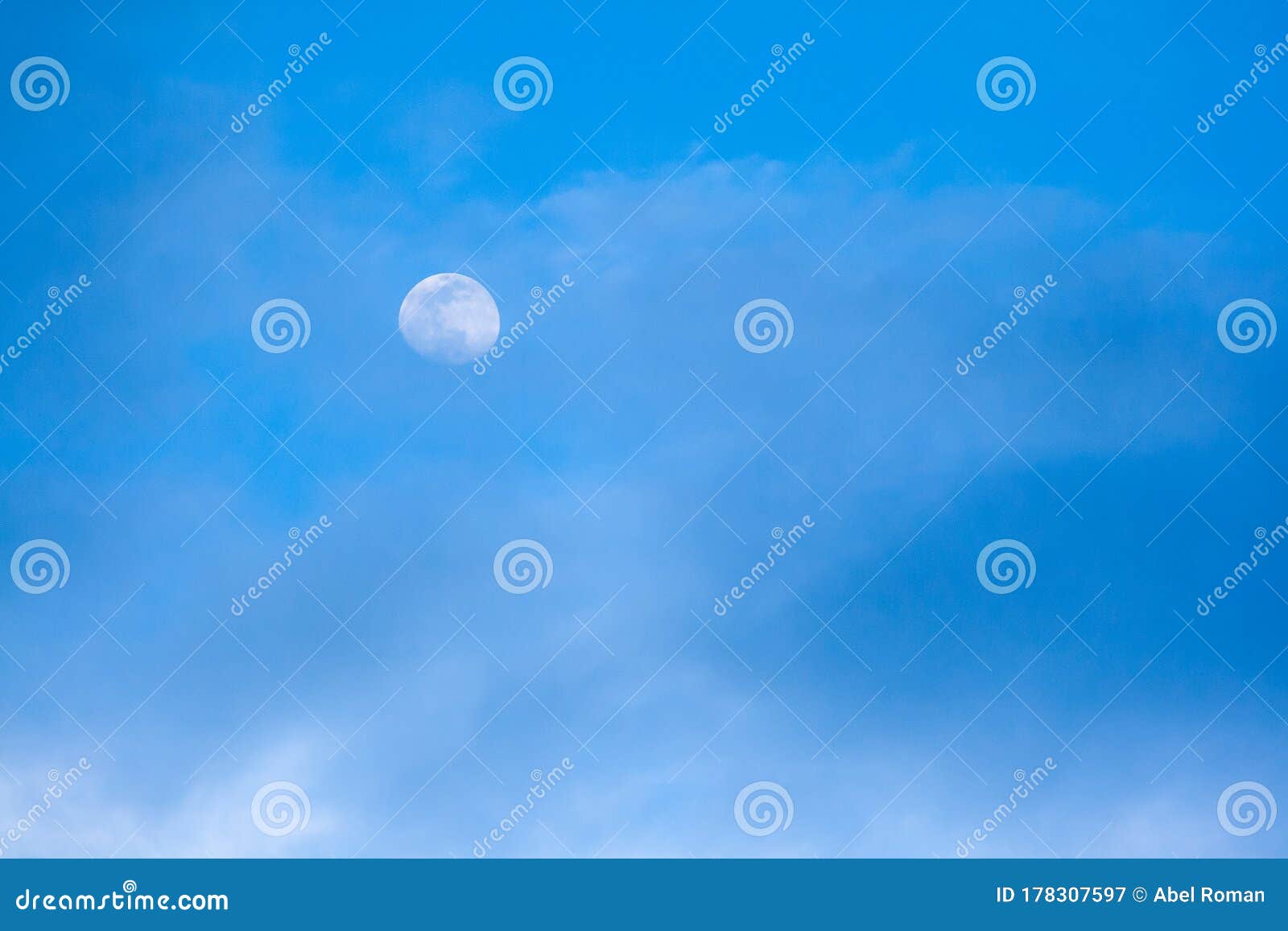 Moon Covered by Clouds in Broad Daylight Stock Image - Image of moon ...