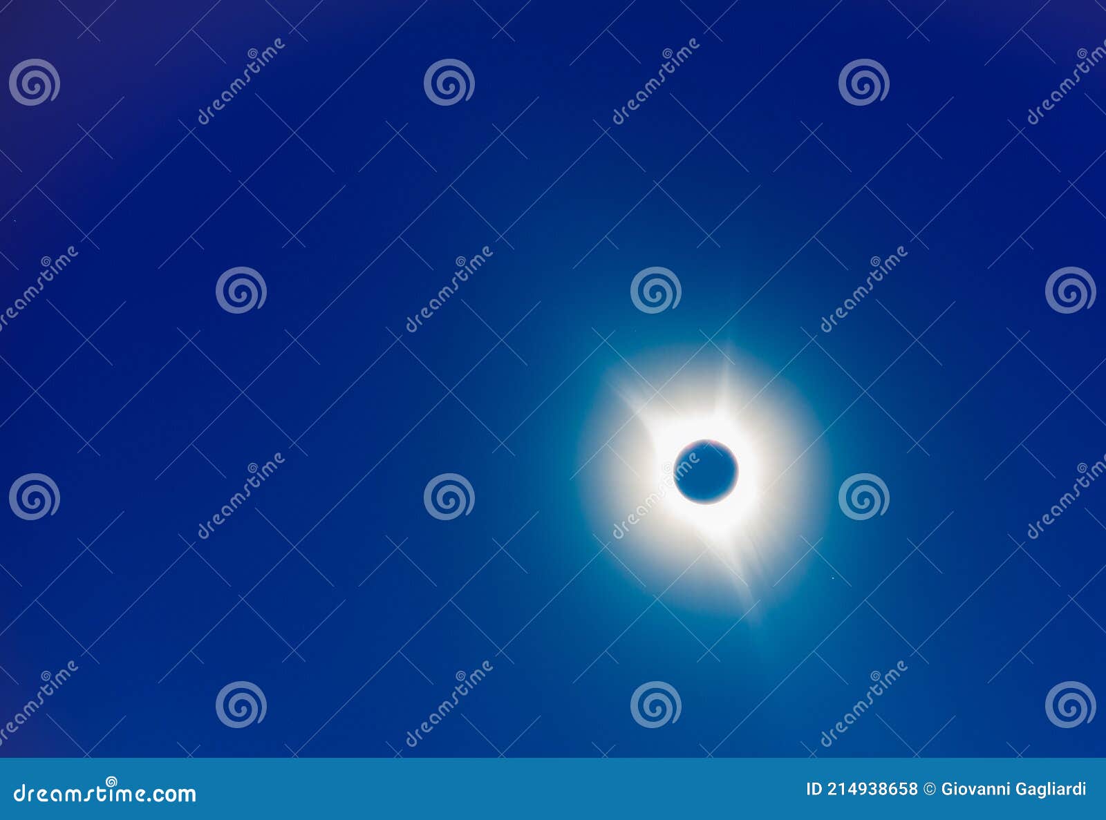 The Moon Covers the Sun in a Beautiful Solar Eclipse, Bright Stars in ...