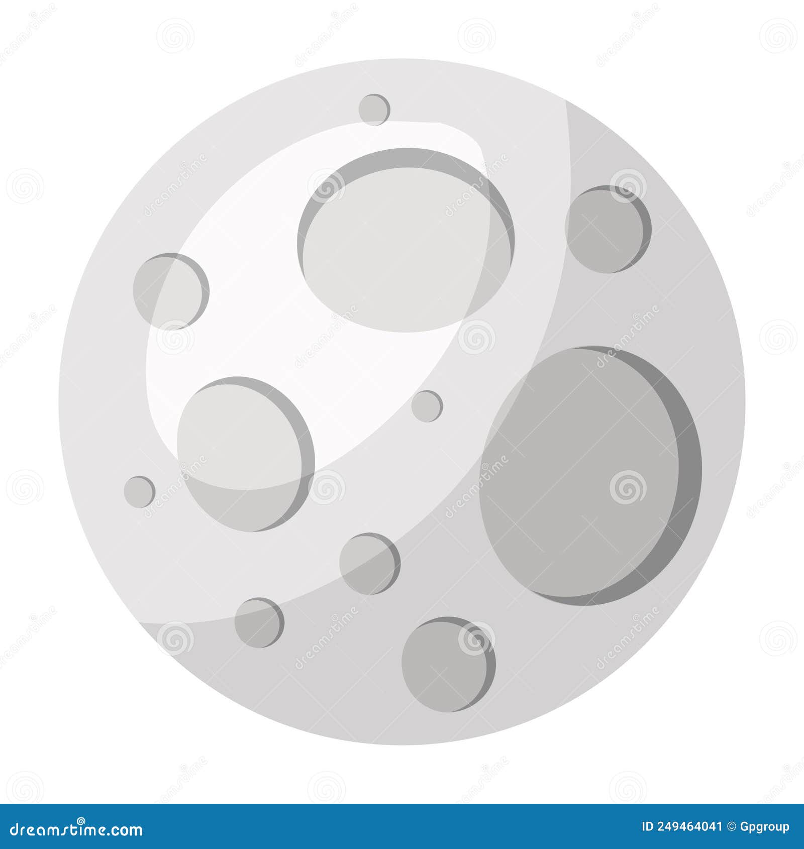Moon with craters stock vector. Illustration of moon - 249464041