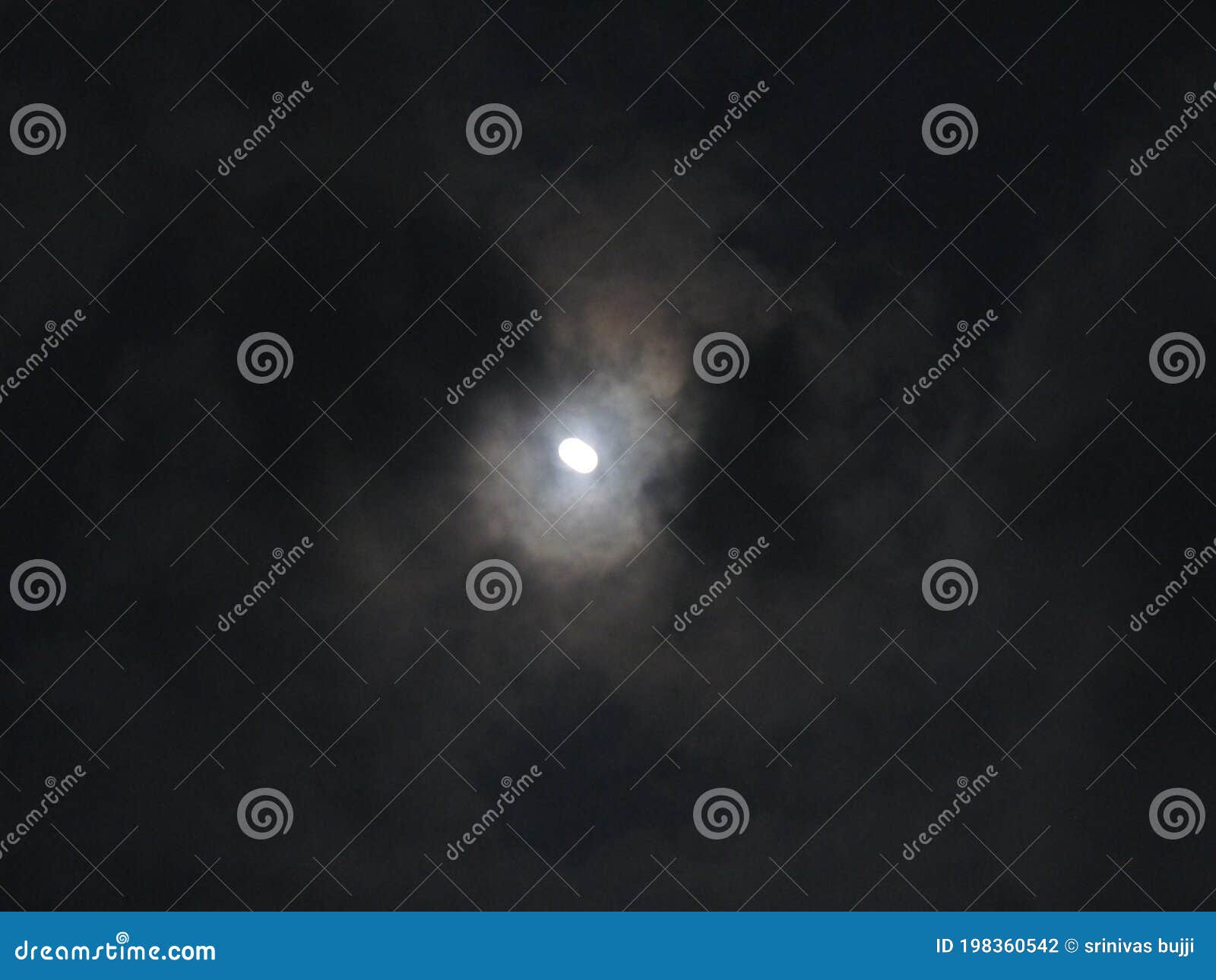 Moon in the Dark Clouds at Midnight Stock Photo - Image of clouds, dark ...
