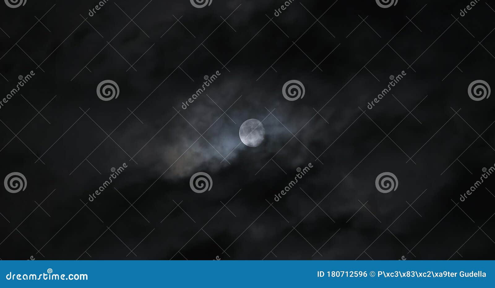 Moon and Dark Clouds at Night Stock Footage - Video of cloudy, moody ...