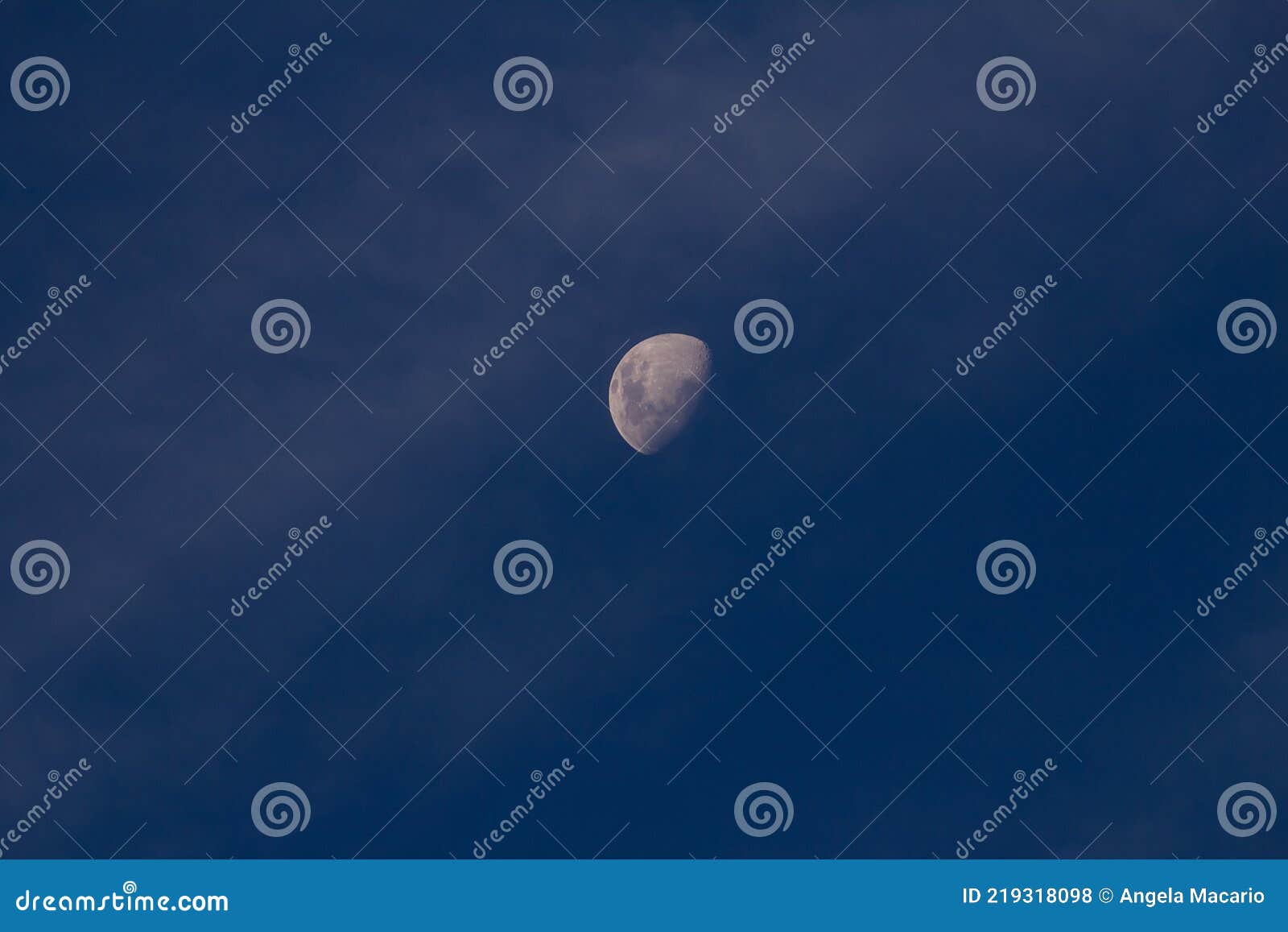 Moon in the dark dusk sky. stock photo. Image of science - 219318098