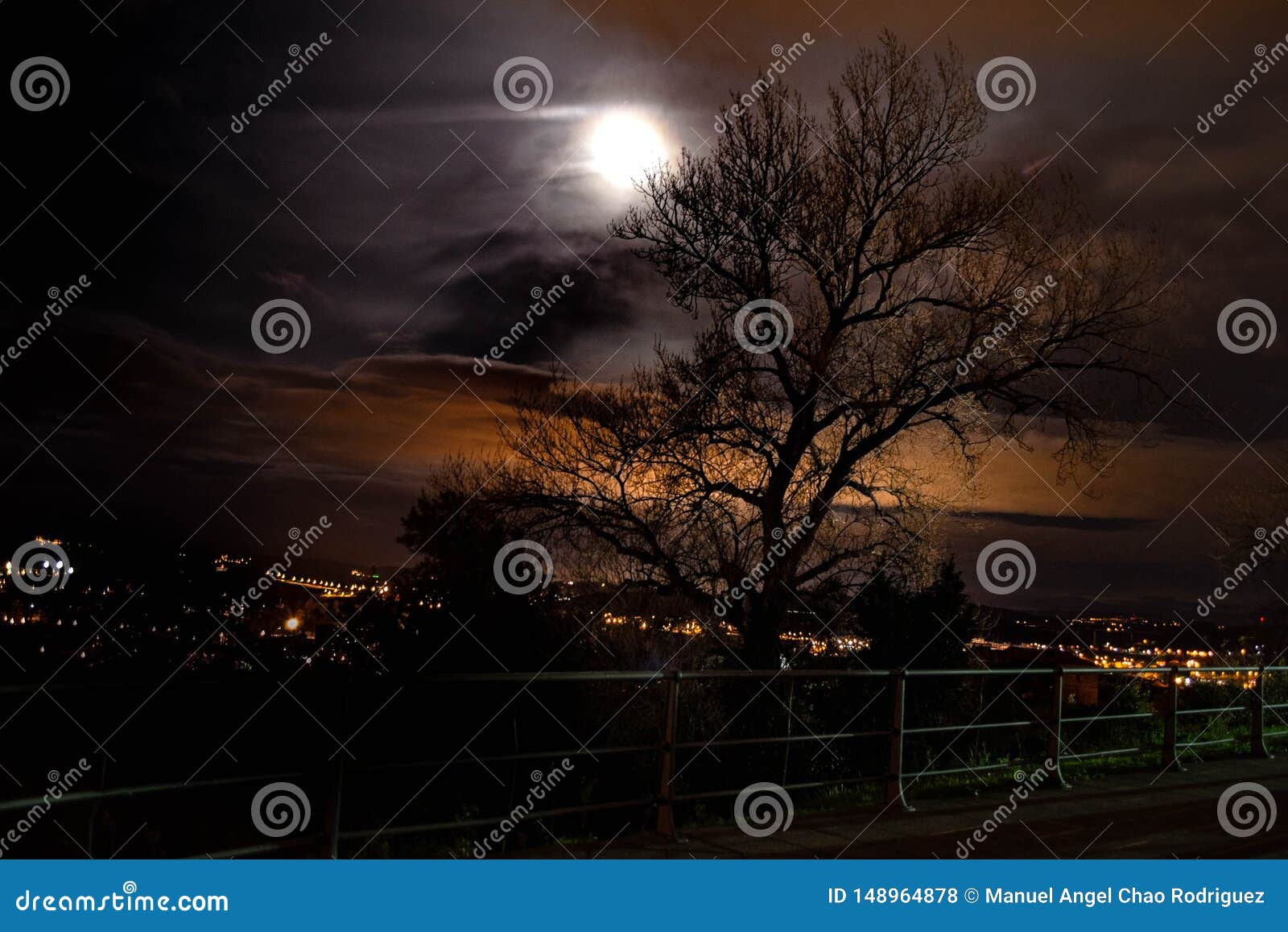 Moon in the dark night stock photo. Image of landscapes - 148964878