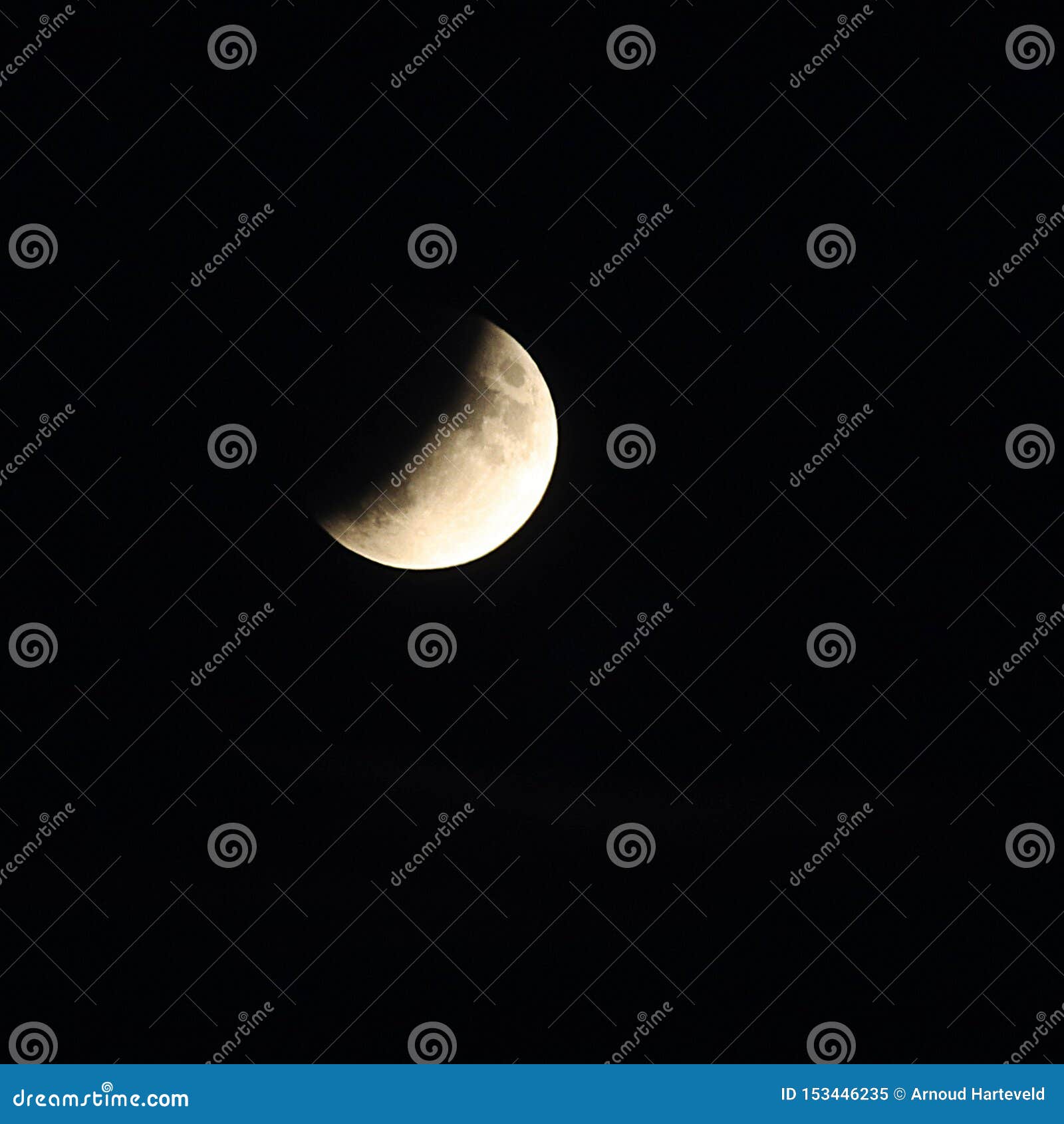 The Moon in a Dark Sky Half Eclipse Stock Image - Image of black, dark ...