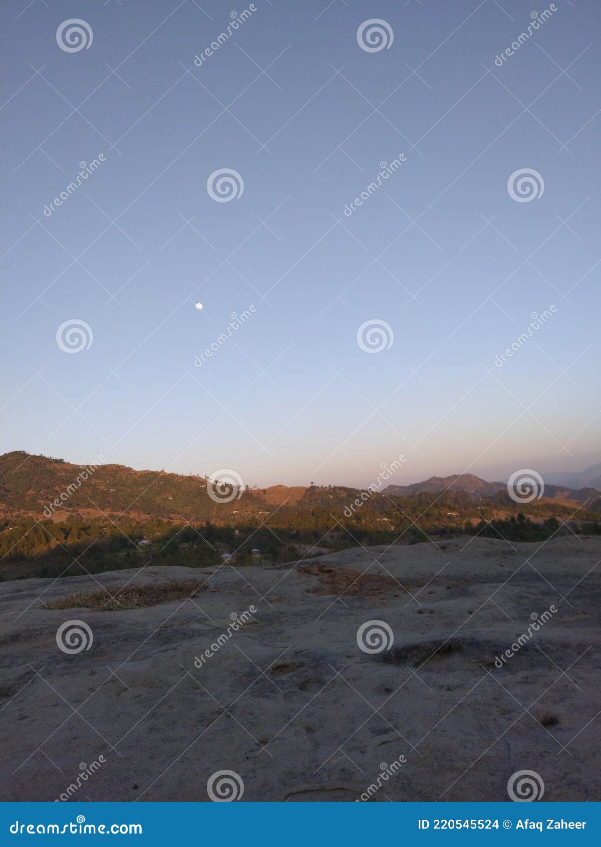 Moon in day light. stock photo. Image of great, high - 220545524