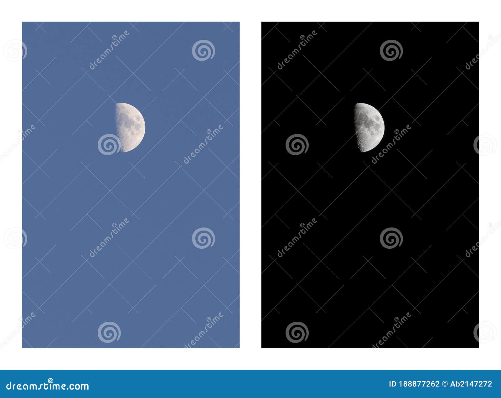 Moon Day and Night. Collage Stock Photo - Image of celestial, astronomy ...
