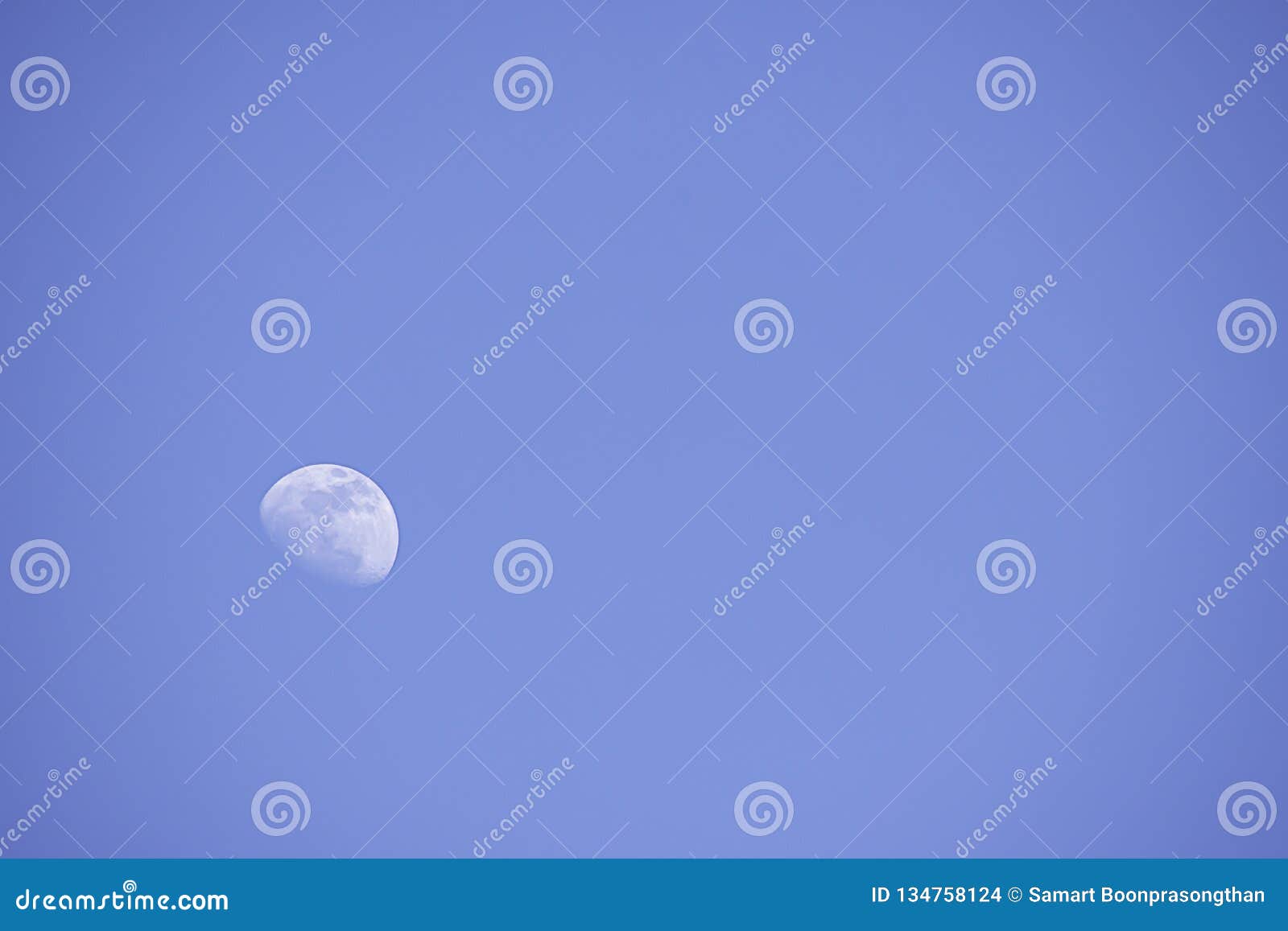 Moon in Daylight on the Bright Sky Stock Photo - Image of background ...