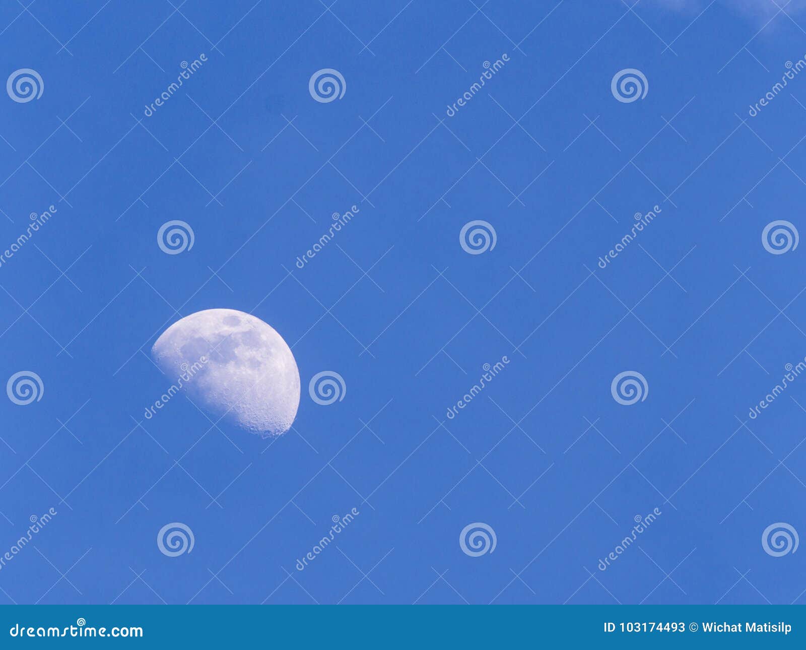 Moon in the Daytime stock image. Image of astrophysical - 103174493