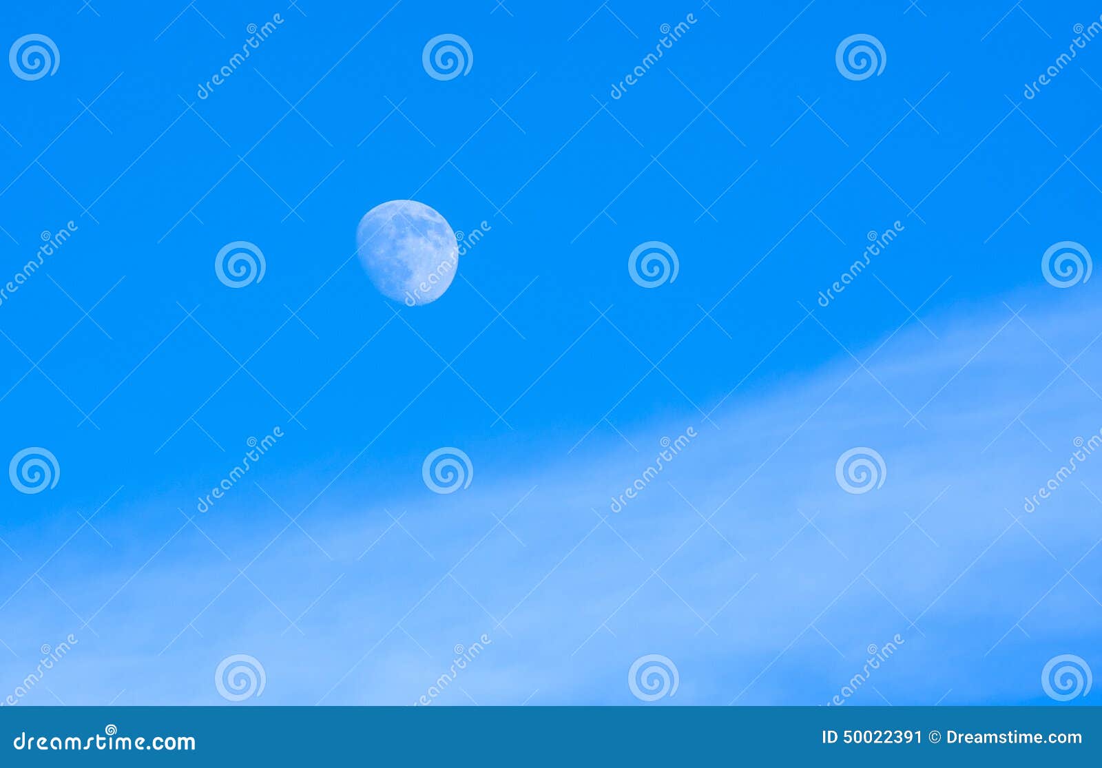 Moon in Daytime with Blue Sky Stock Image - Image of dream, clouds ...