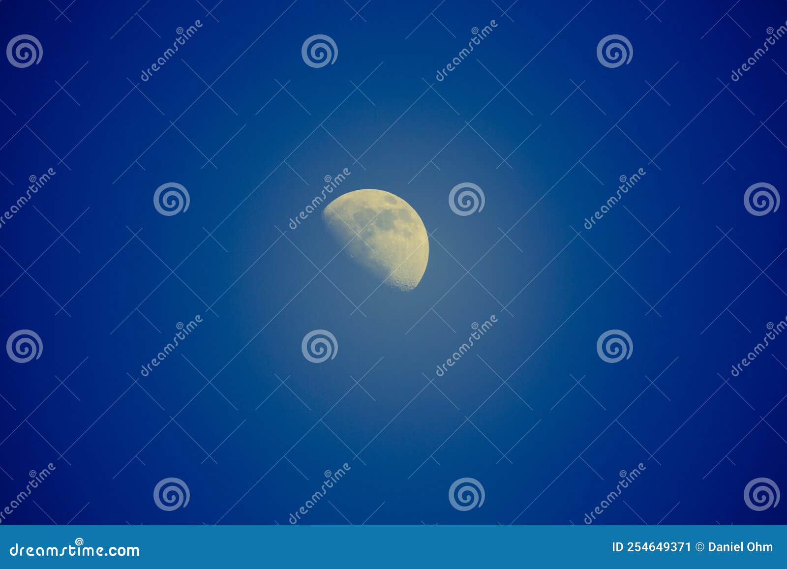 Moon in a deep blue sky stock image. Image of blue, deep - 254649371
