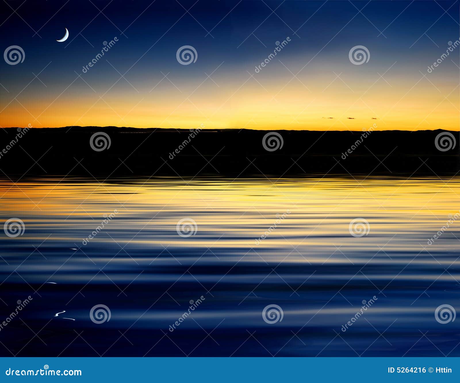 Moon Dusk sunset stock photo. Image of evening, reflection - 5264216