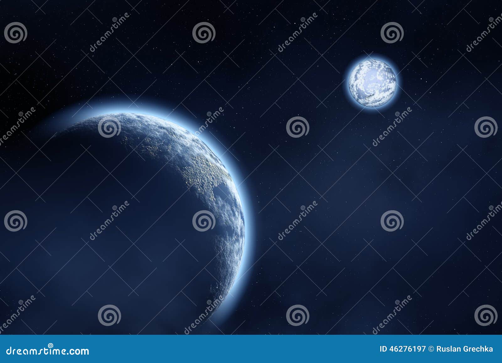 Moon and Earth stock image. Image of meteorology, astrology - 46276197