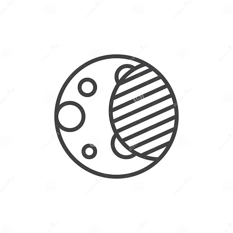 Moon eclipse outline icon stock vector. Illustration of lunar - 128036709
