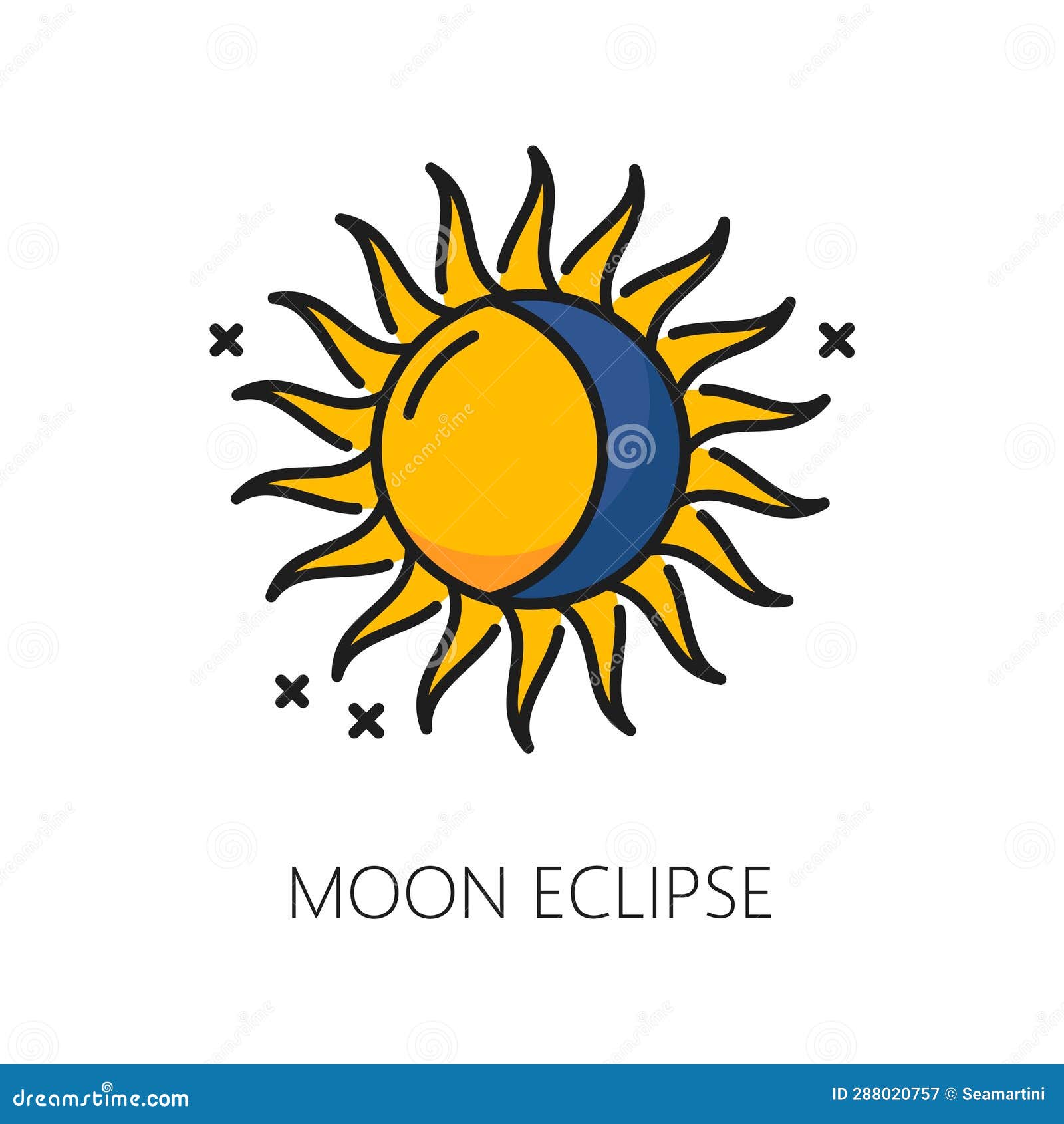 Moon Eclipse Witchcraft and Magic Icon Vector Sign Stock Vector ...