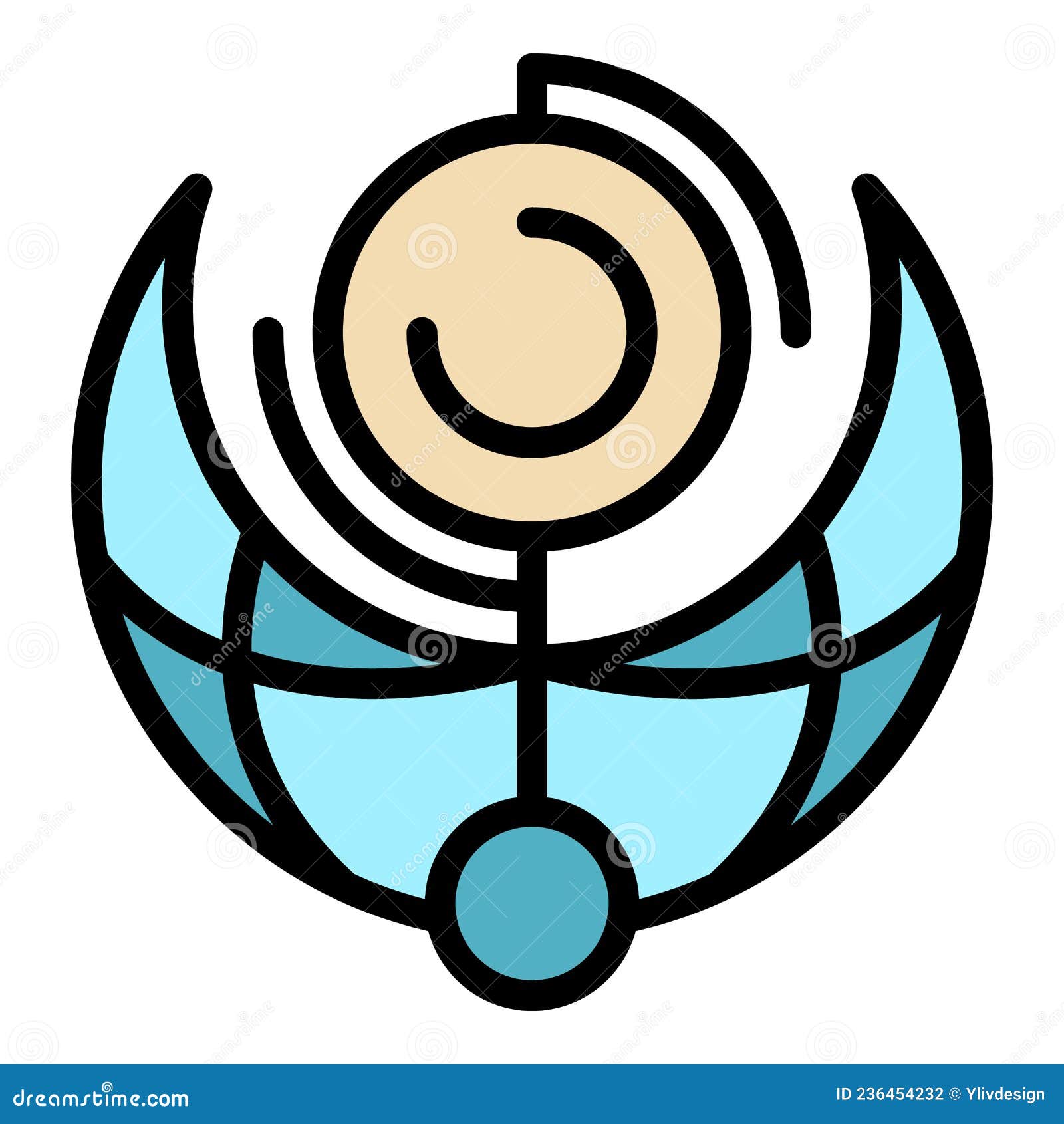 Moon Emblem Icon Color Outline Vector Stock Vector - Illustration of ...