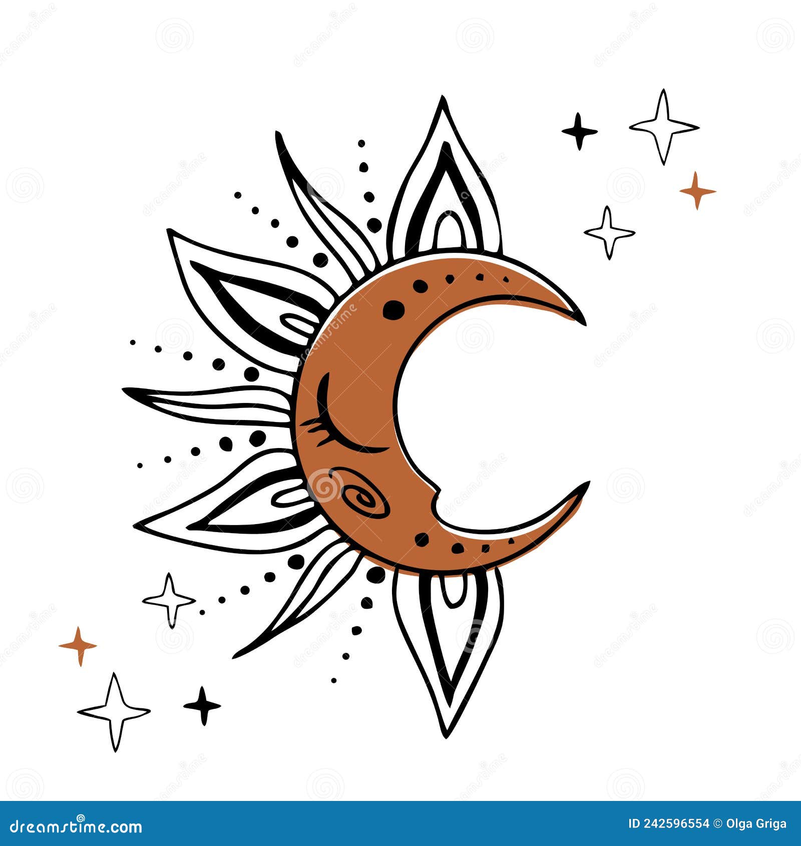 Moon. Esoteric. Astrology. Space. Vector Stock Vector - Illustration of ...