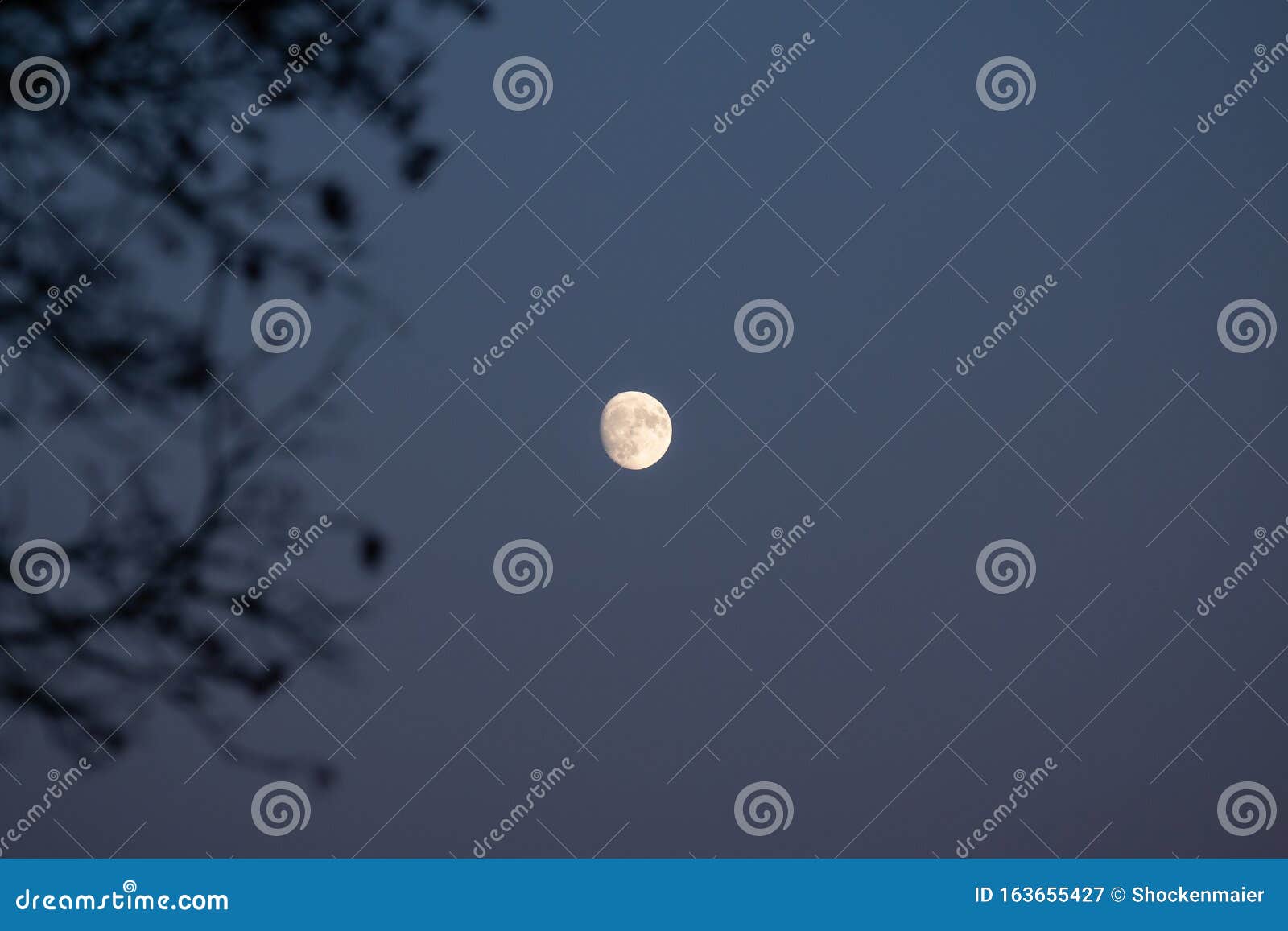Moon in the evening stock image. Image of astronomy - 163655427