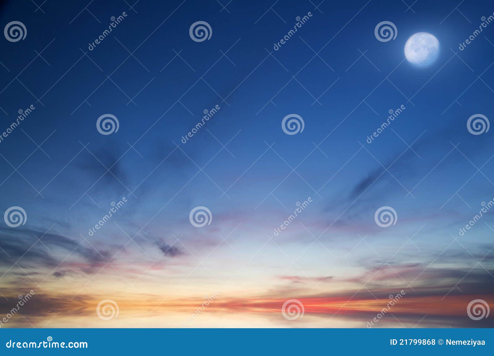 Moon on the evening sky. stock photo. Image of moon, lunar - 21799868