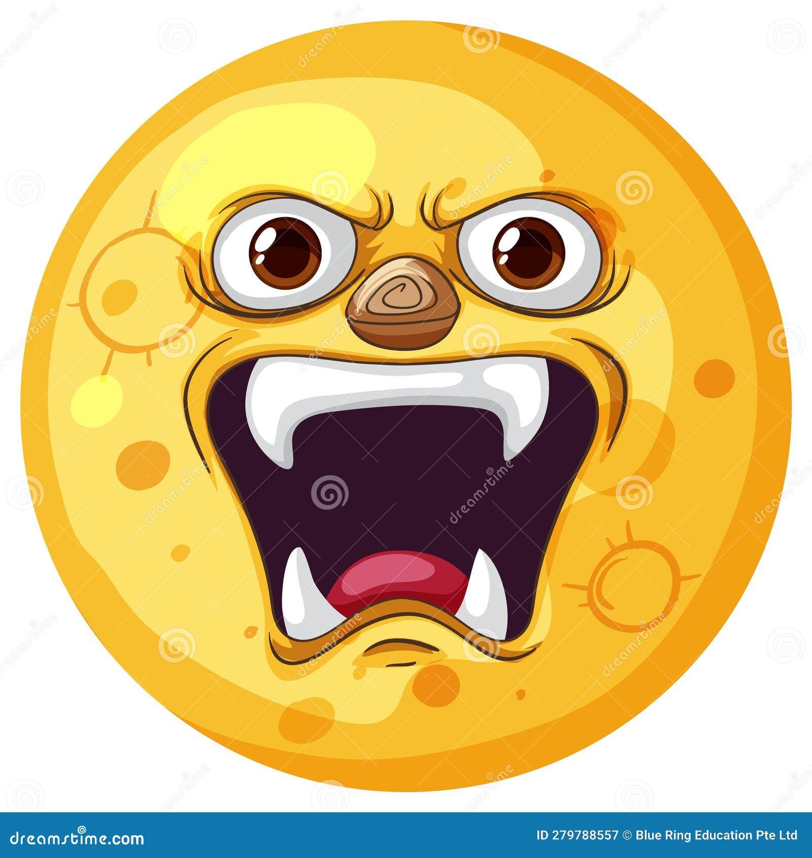 Moon with Evil Face Cartoon Stock Vector - Illustration of creepy, dark ...
