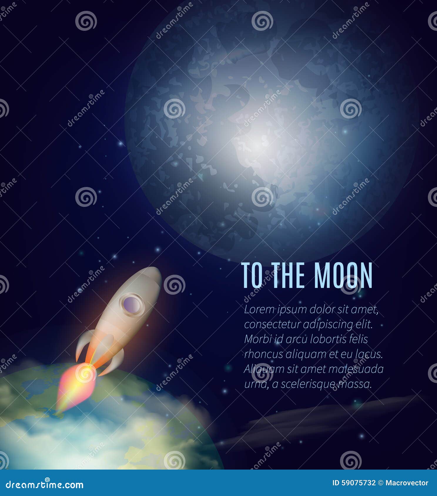 Moon Exploration Poster Vector Illustration | CartoonDealer.com #59075732