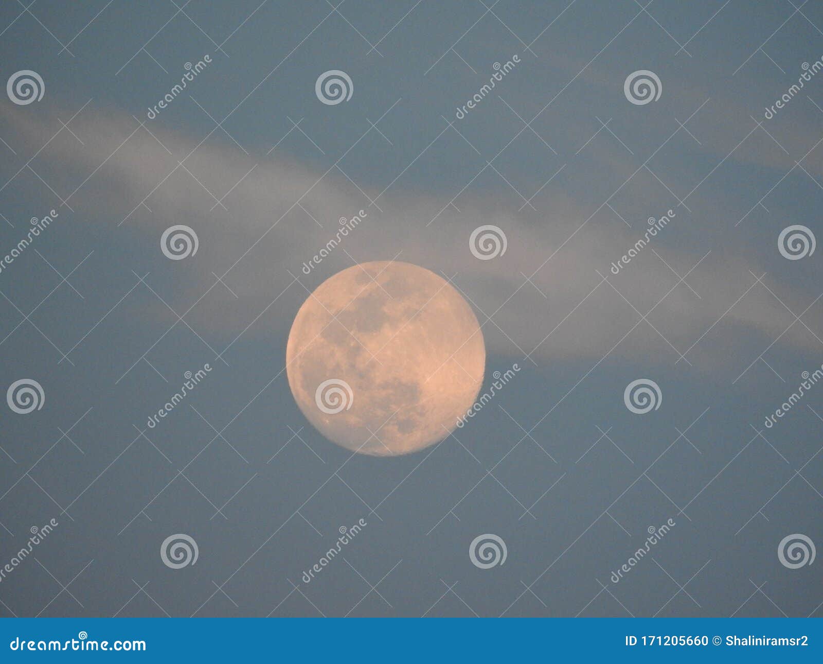 Moon is Faded by the Clouds. Stock Photo - Image of beautiful, full ...