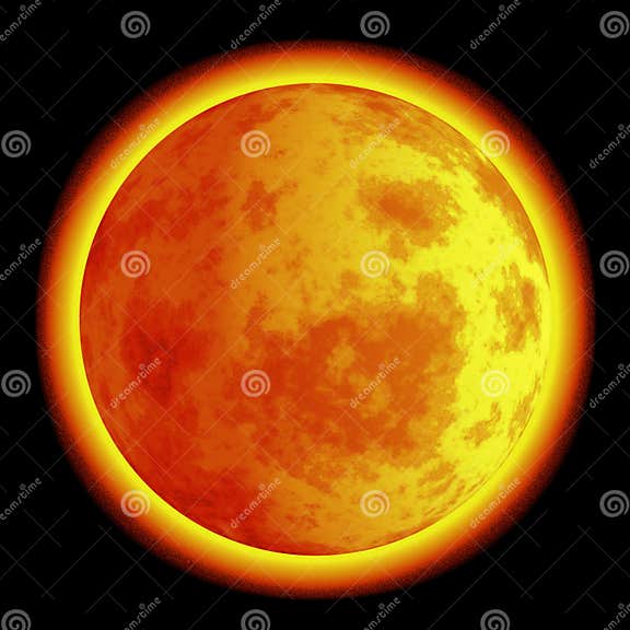 Moon on fire stock illustration. Illustration of astronomy - 3419876