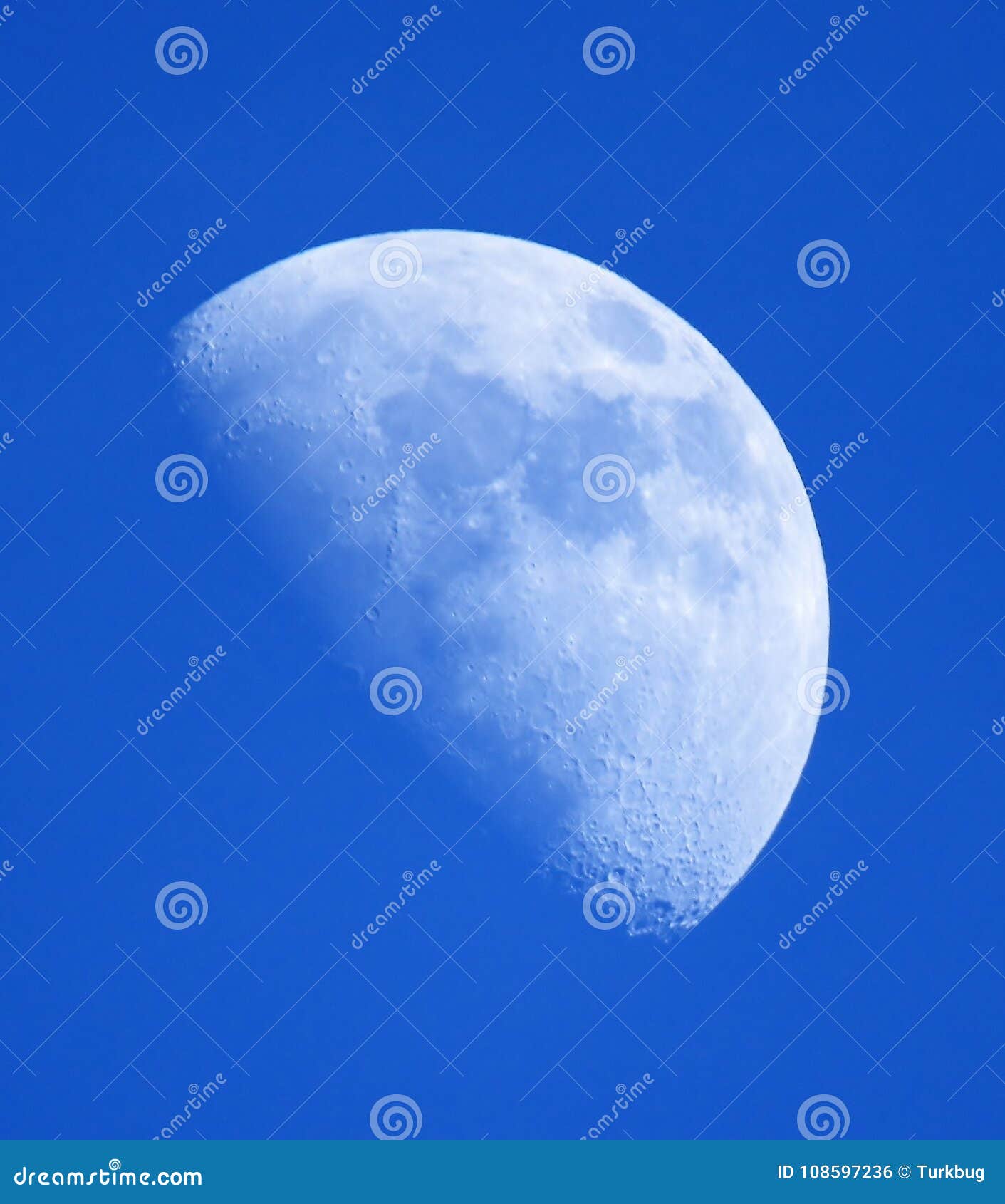 First quarter moon stock photo. Image of phase, chemtrail - 108597236