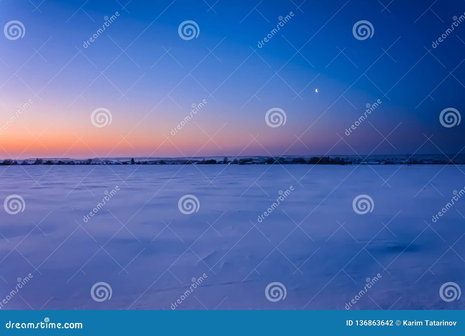 Sunrise in Winter in the Field Stock Photo - Image of field, landscape ...