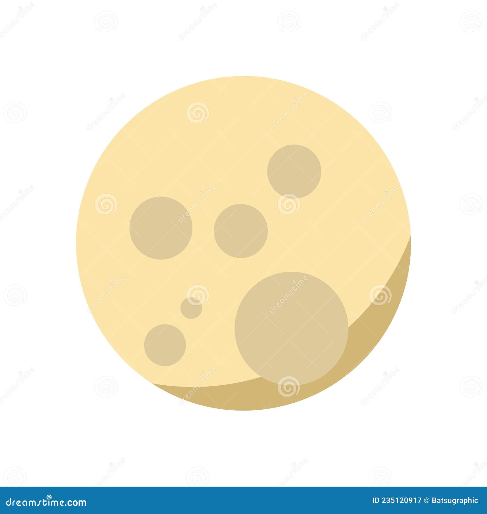Moon Flat Clipart Vector Illustration Stock Vector - Illustration of ...