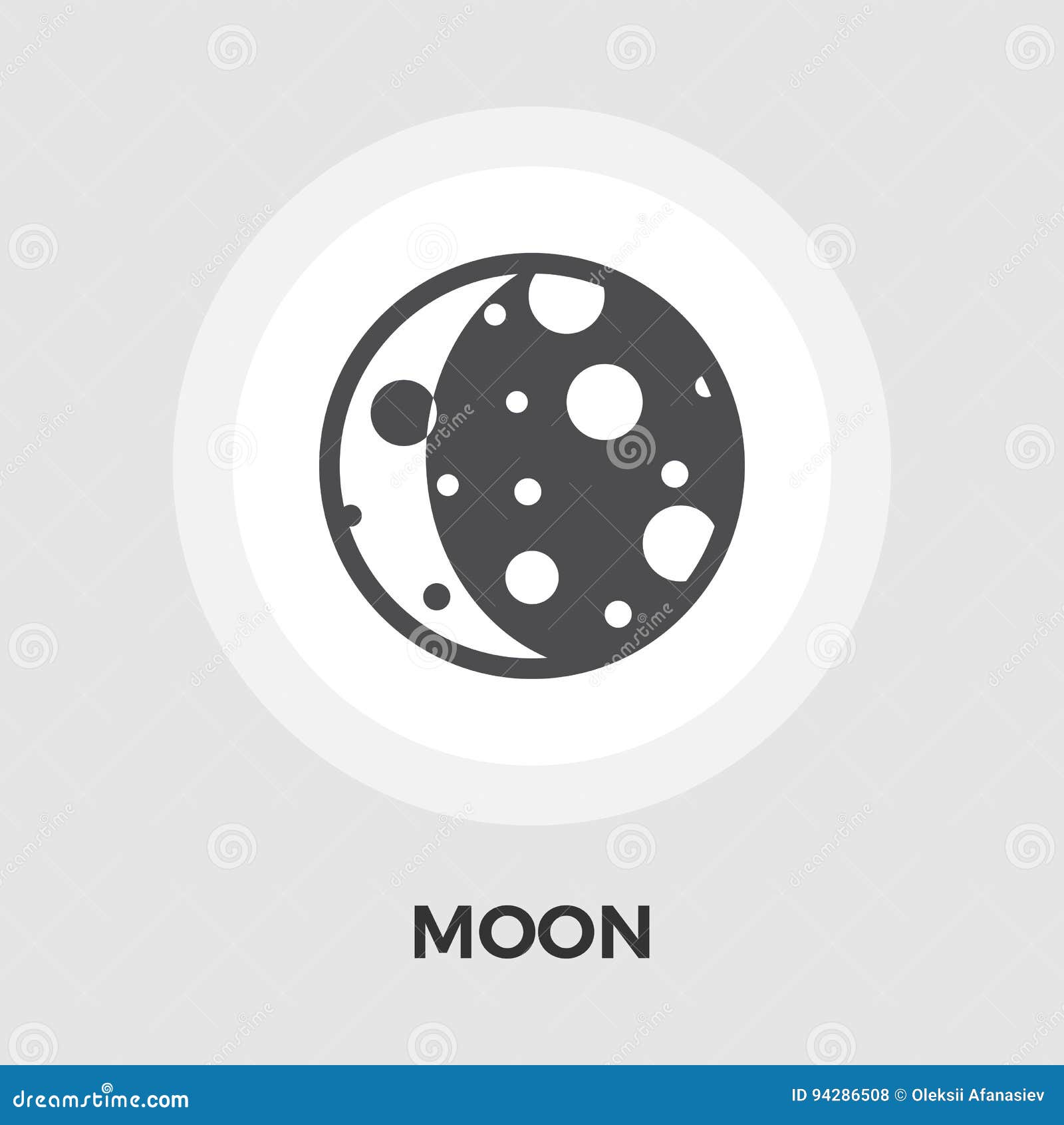 Moon flat icon stock vector. Illustration of dark, astronomy - 94286508