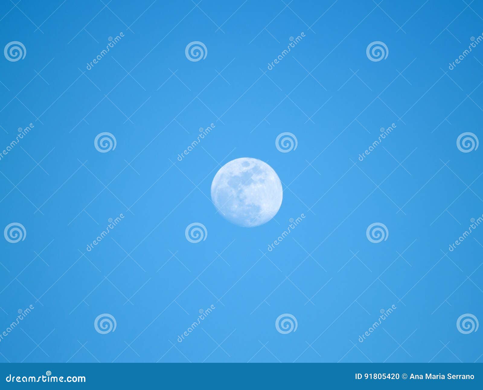 Moon in the Fourth Quarter on a Blue Sky Stock Photo - Image of ...