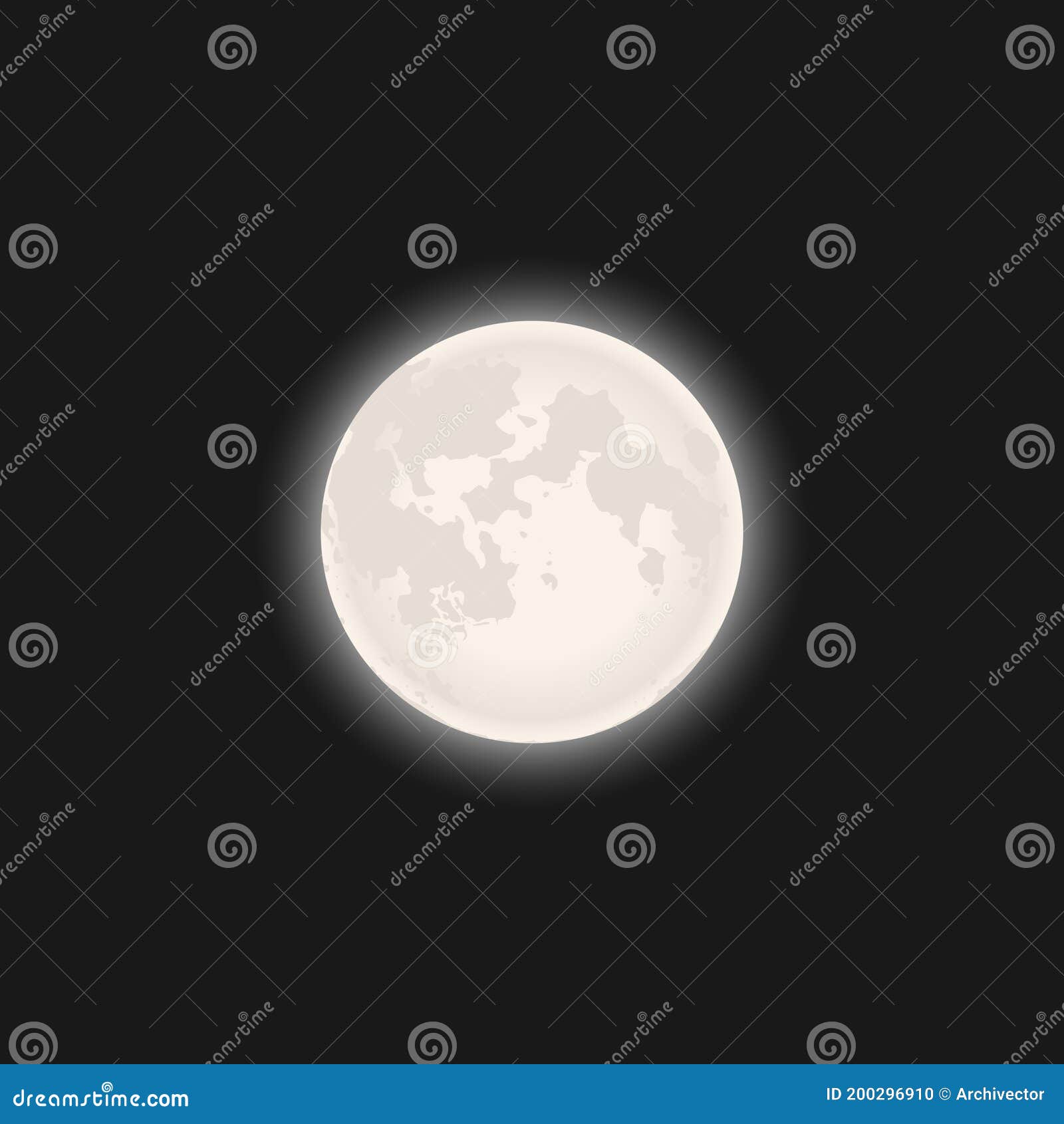 Full Moon in the Dark Sky Graphic Poster Stock Vector - Illustration of ...