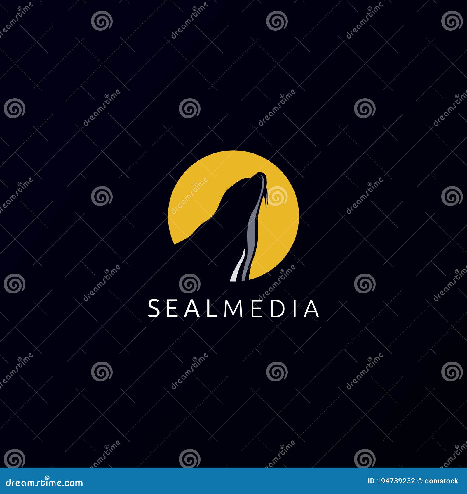 Moon and Fur Seal Logo Icon Vector Template Stock Vector - Illustration ...