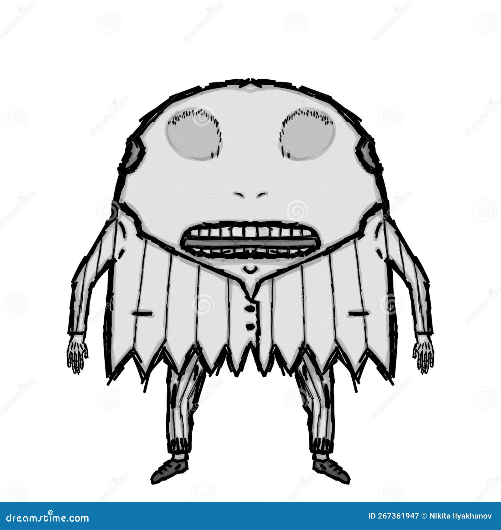 Moon Ghost in a Business Suit Stock Illustration - Illustration of ...