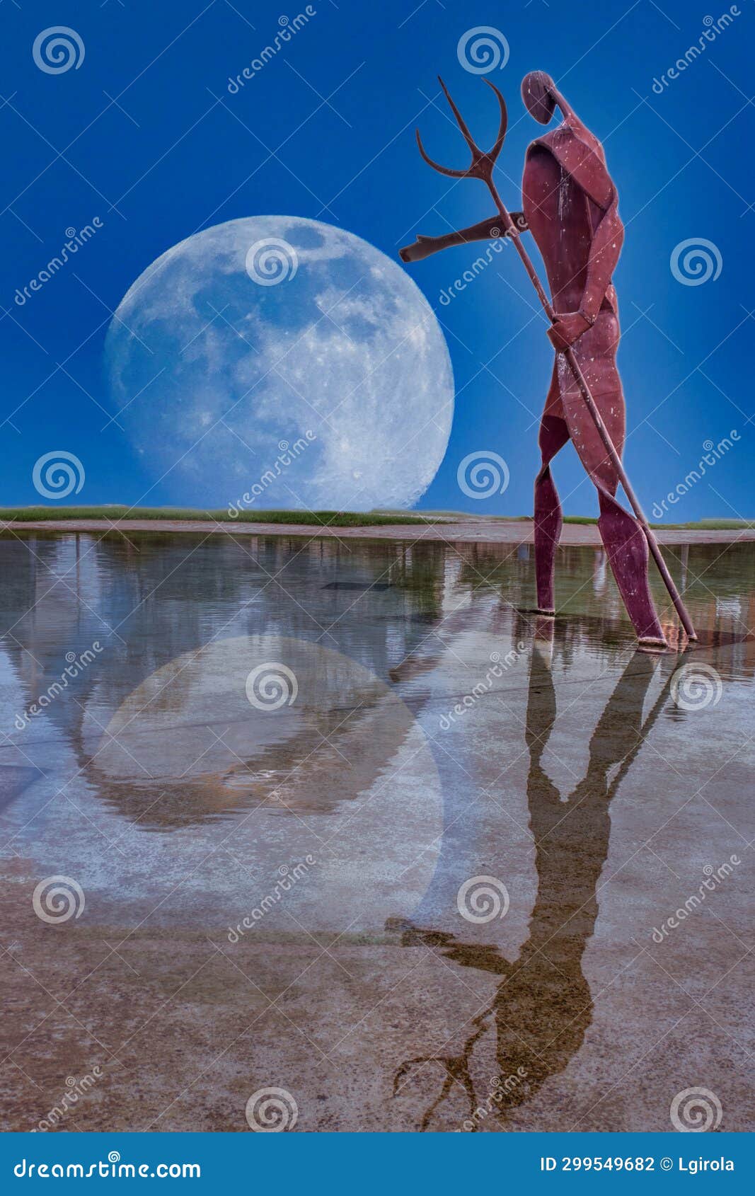 Moon god stock photo. Image of figure, risening, moon - 299549682