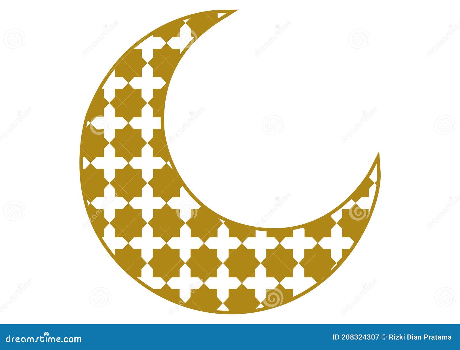 Moon with Gold Arabic Pattern Stock Vector - Illustration of lamp ...