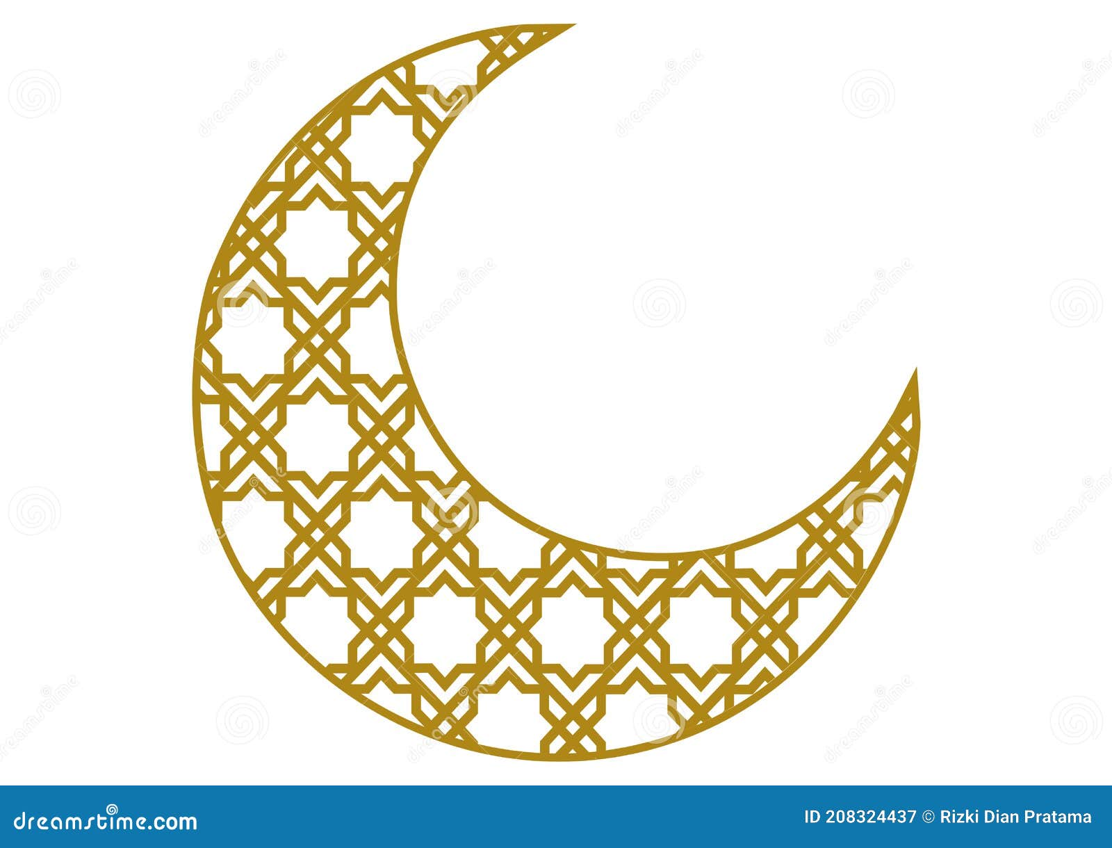 Moon with Gold Arabic Pattern Stock Vector - Illustration of arab, gold ...