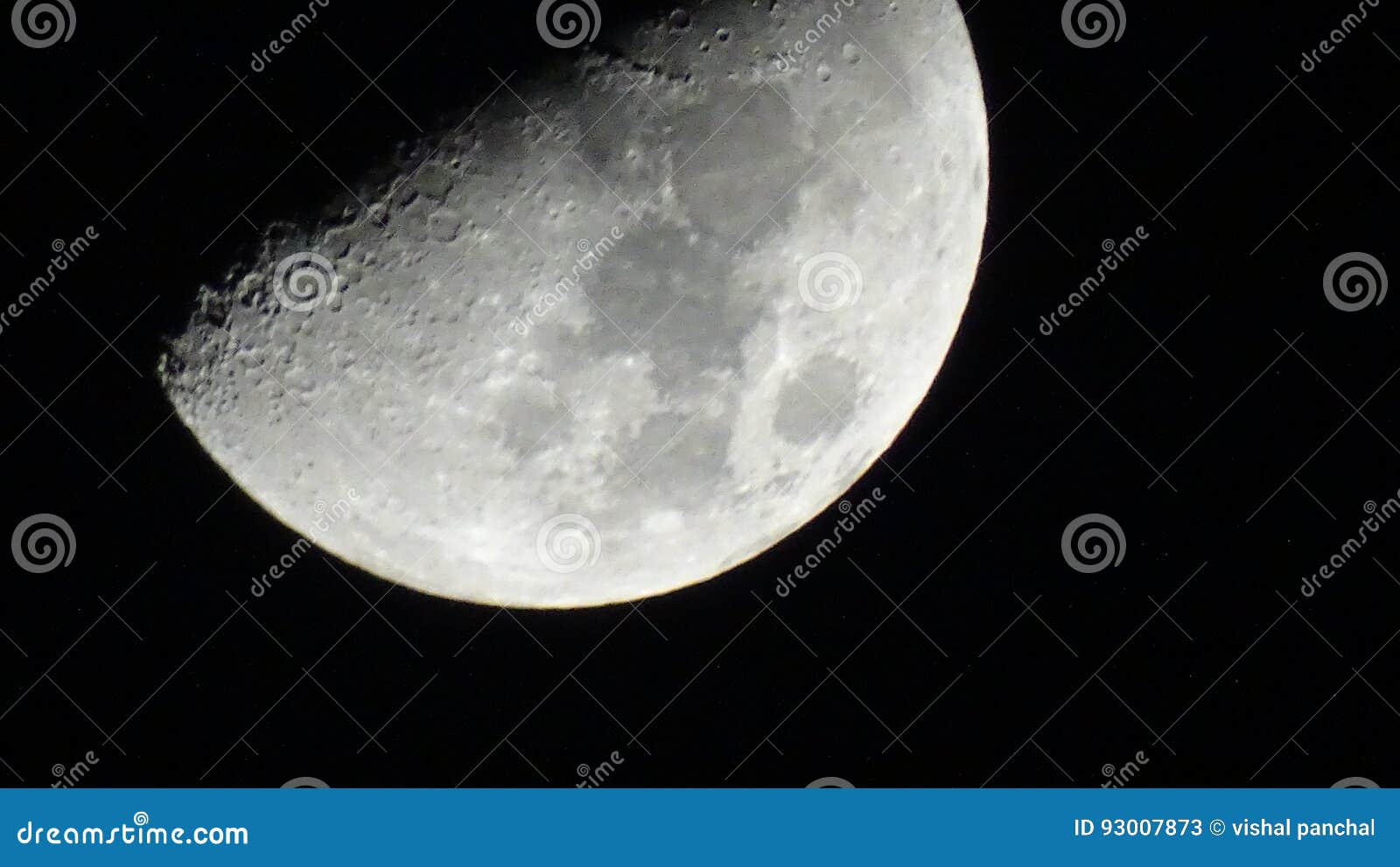 Moon stock image. Image of halfmoon, space, moon - 93007873