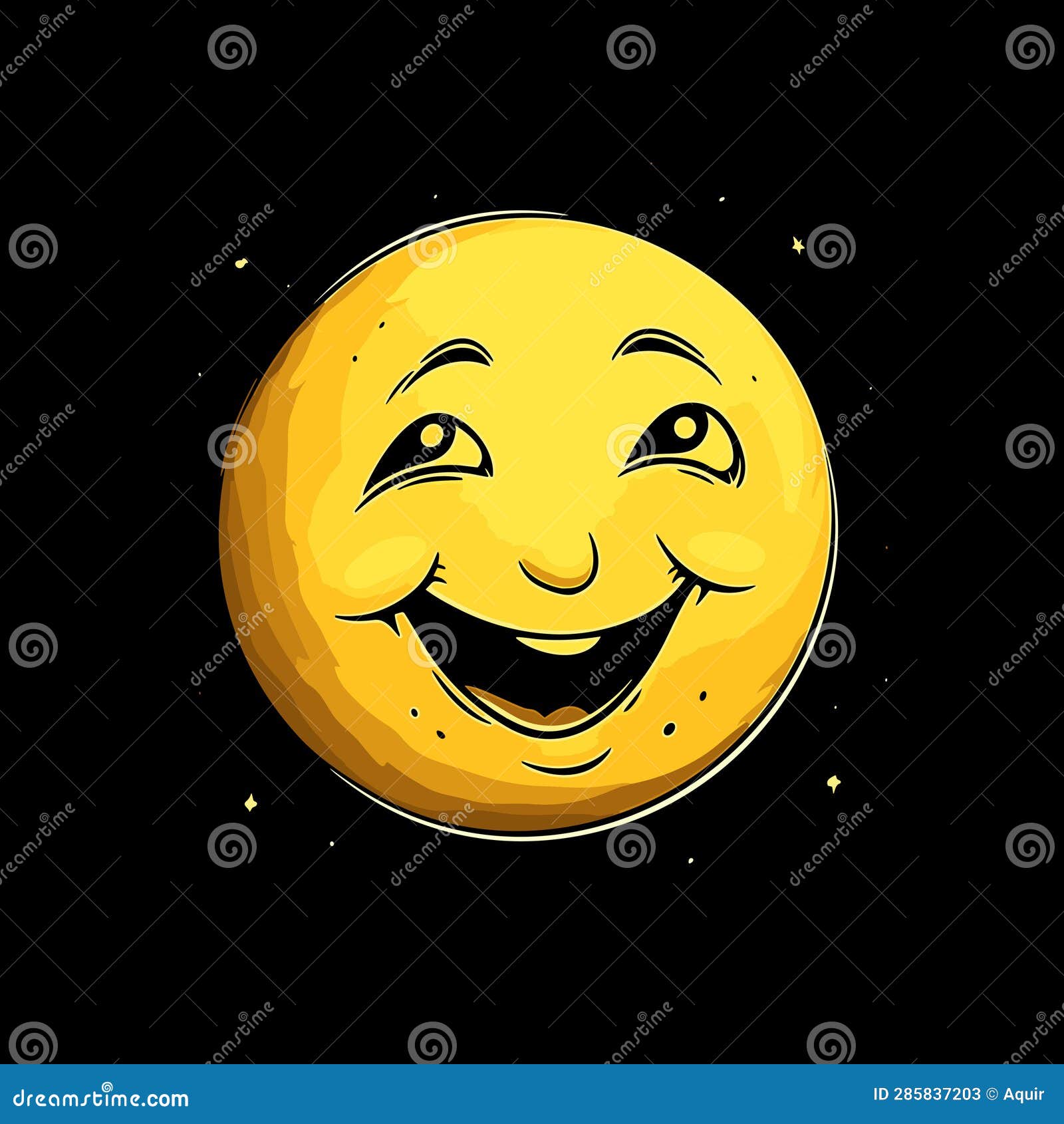 Moon Hand-drawn Comic Illustration. Moon. Vector Doodle Style Cartoon ...