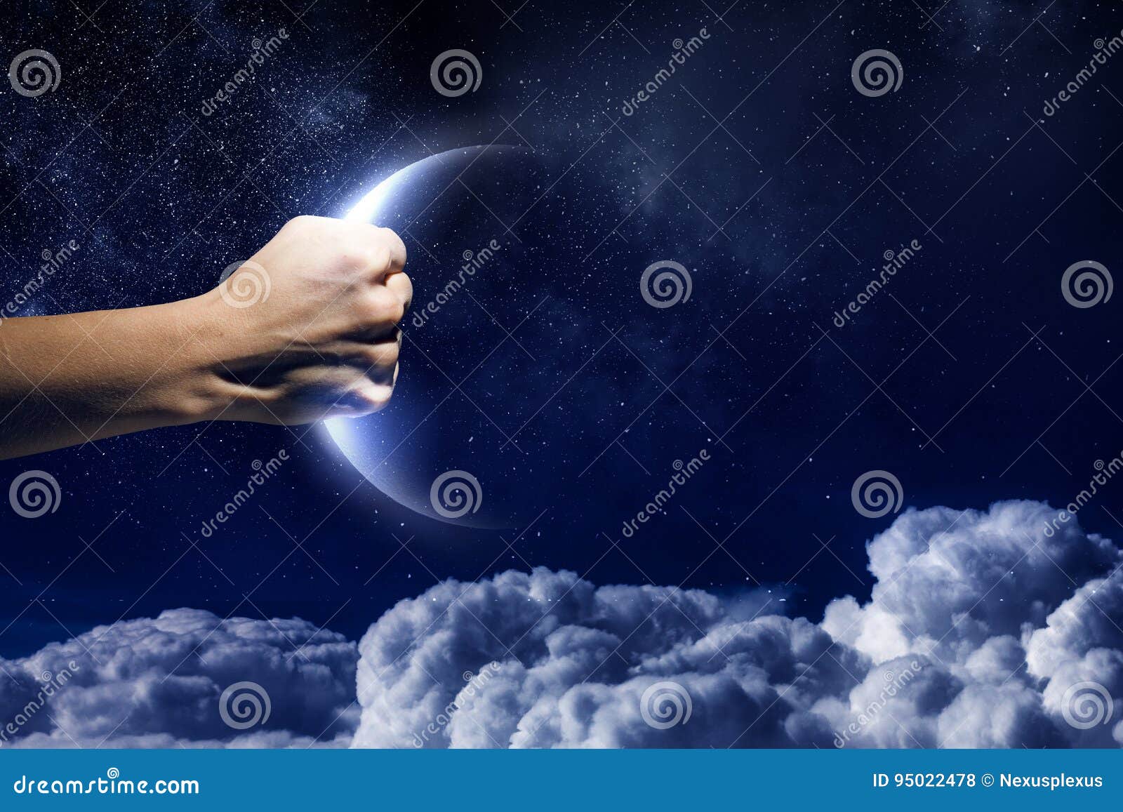 Moon in hand stock photo. Image of hand, astrology, give - 95022478